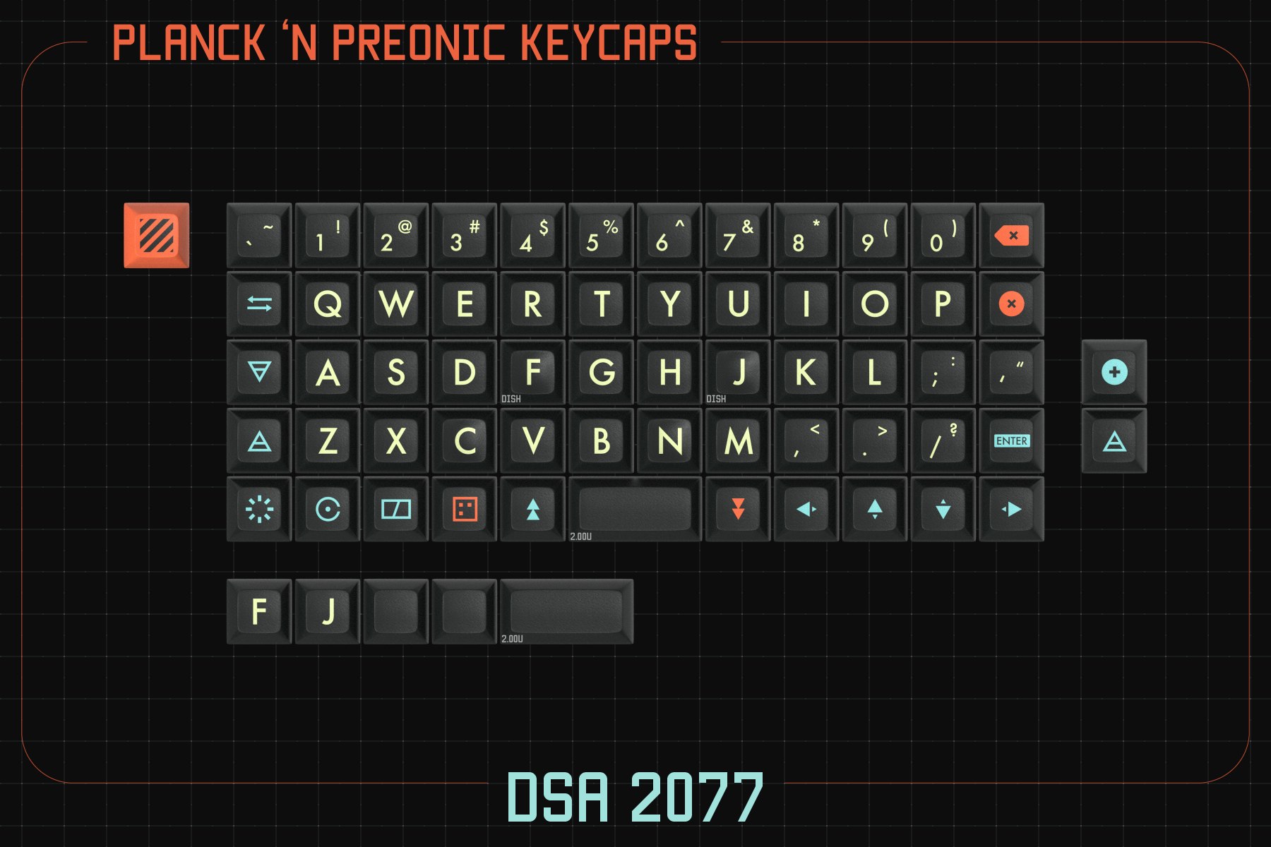 Drop + Glimy DSA 2077 Keycap Set - Planck 'N Preonic | Mechanical ...