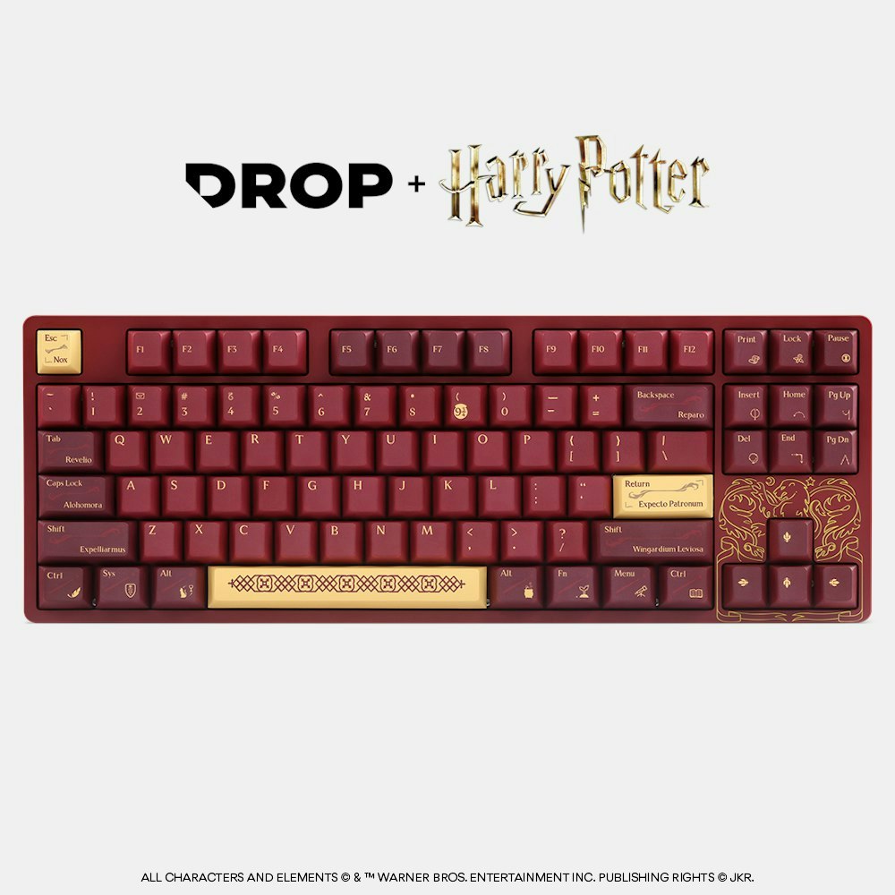 Drop + Harry Potter™ Gryffindor™ ENTR Keyboard | Mechanical Keyboards | TKL Mechanical Keyboards ...