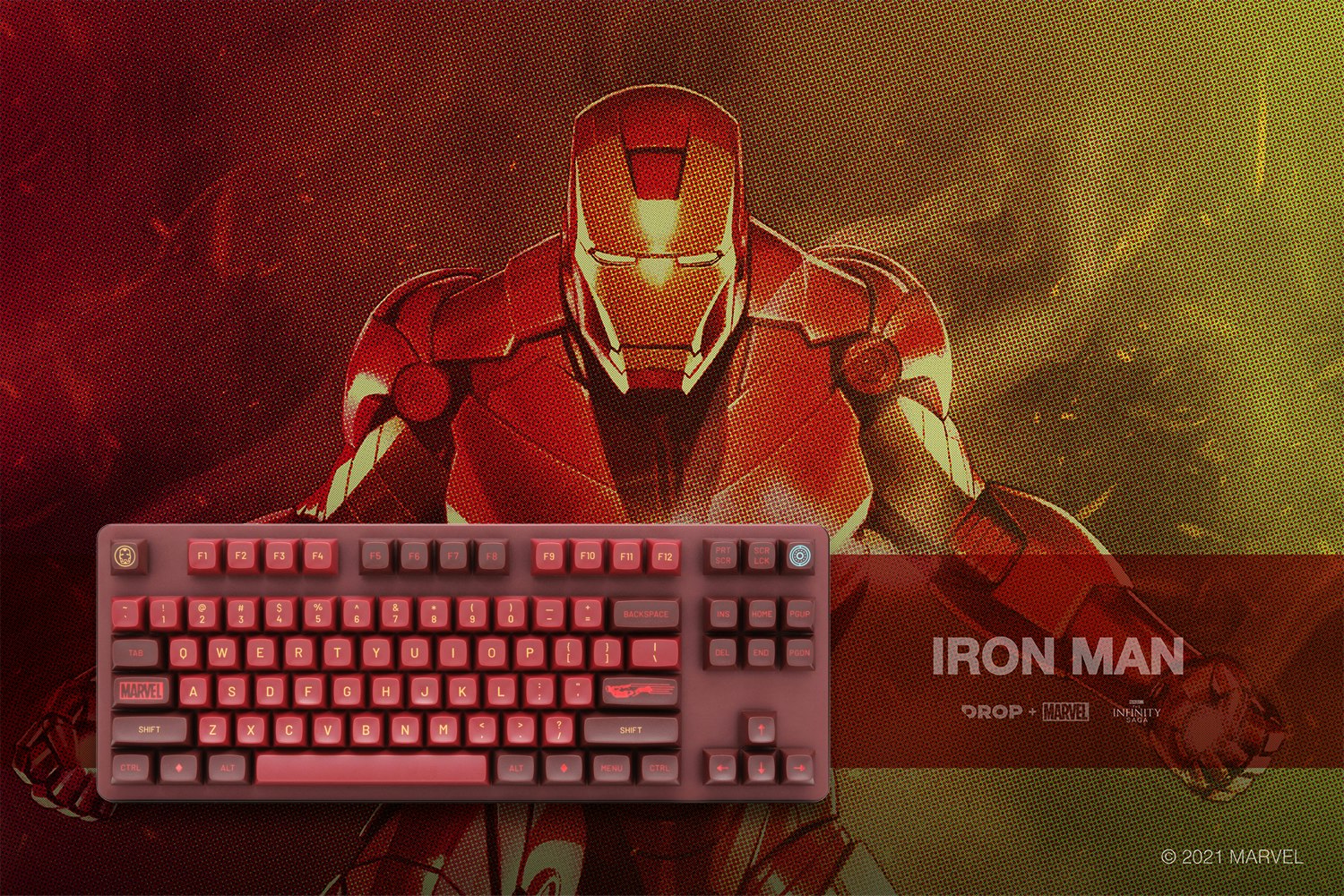 Drop + Marvel Iron Man Keycap Set | Mechanical Keyboards | Keycaps ...