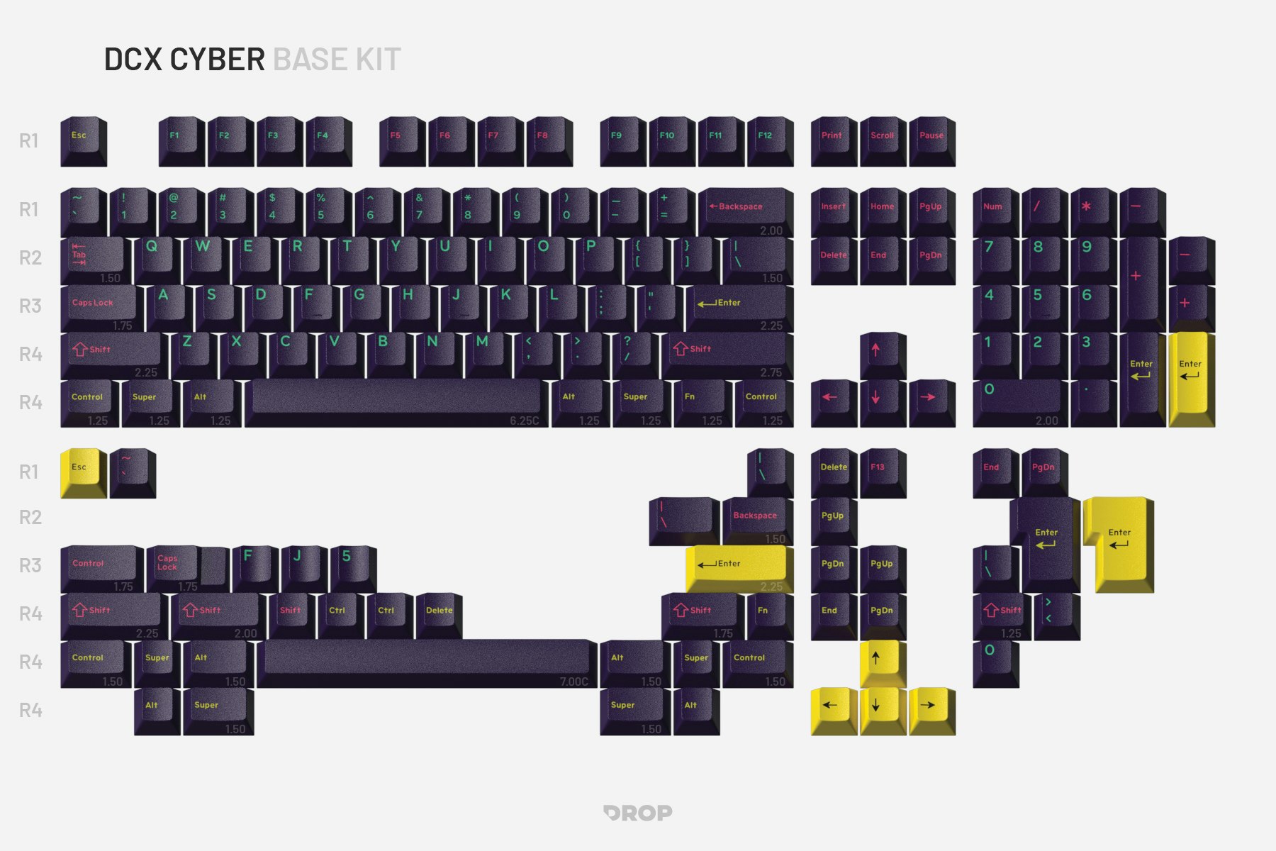 Drop + MiTo DCX Cyber Keycap Set | Mechanical Keyboards | Keycaps ...