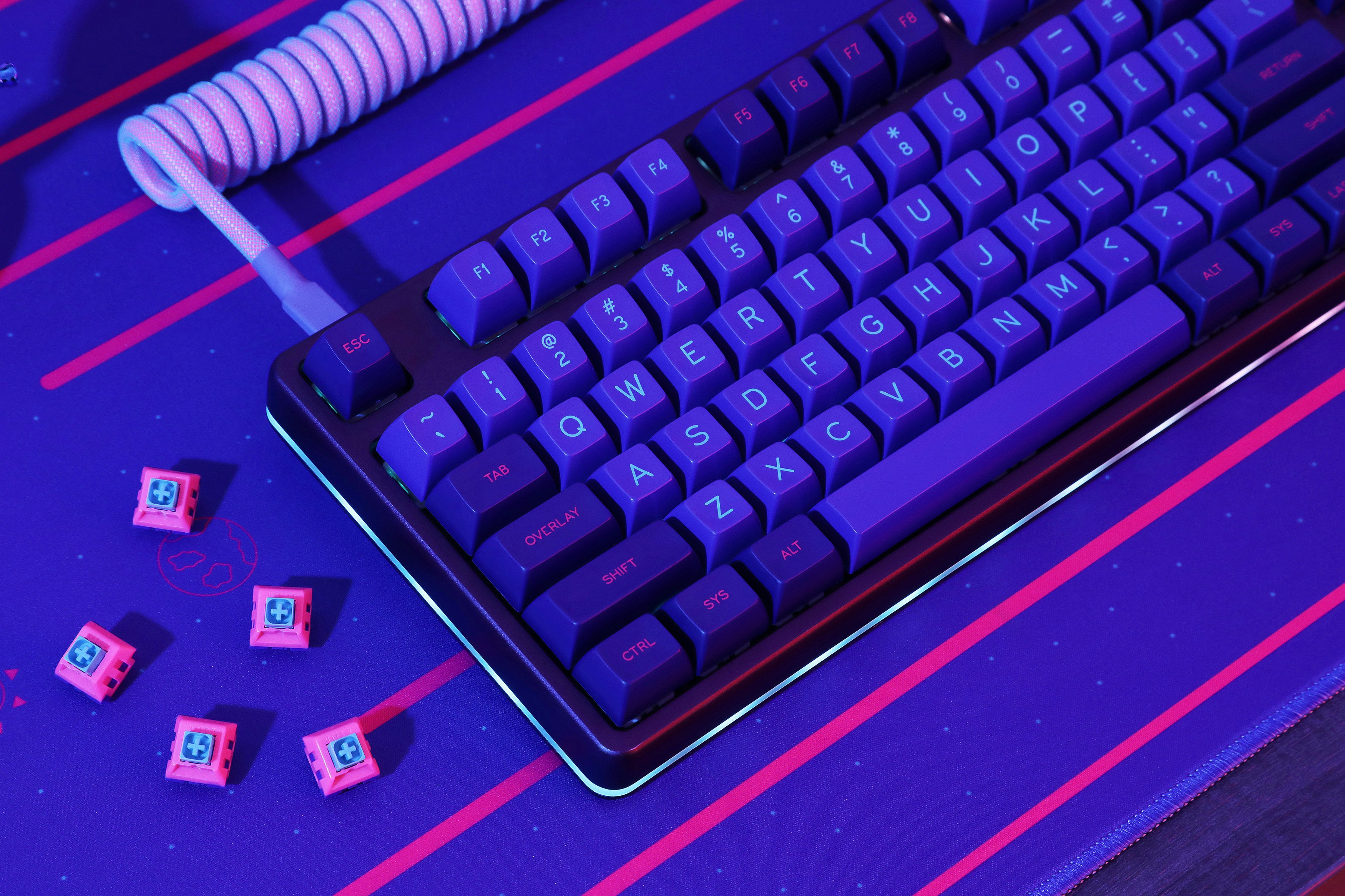 Drop + MiTo SA Laser Custom Keycap Set - Synthwave M170 | Mechanical ...