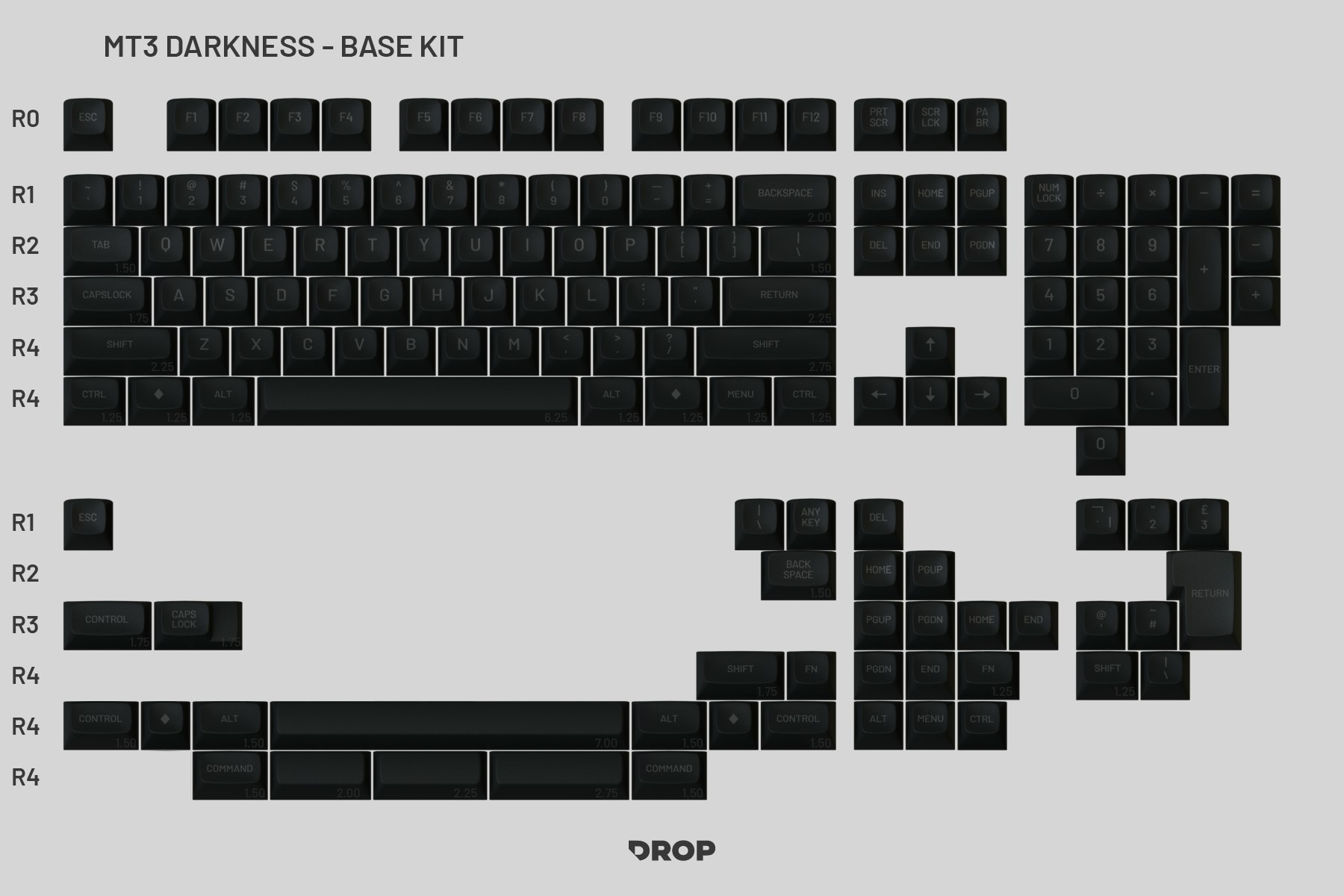 Drop MT3 Darkness Keycap Set - Base Kit | Mechanical Keyboards ...