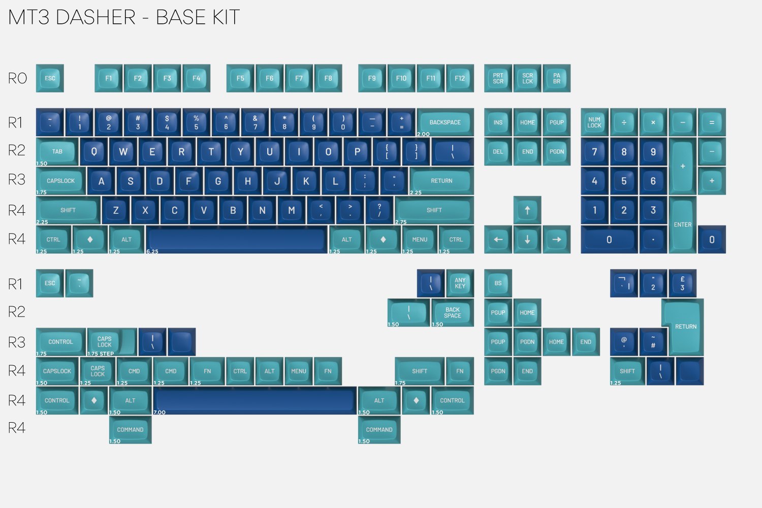 Drop MT3 Dasher Keycap Set | MT3 Profile Keycaps