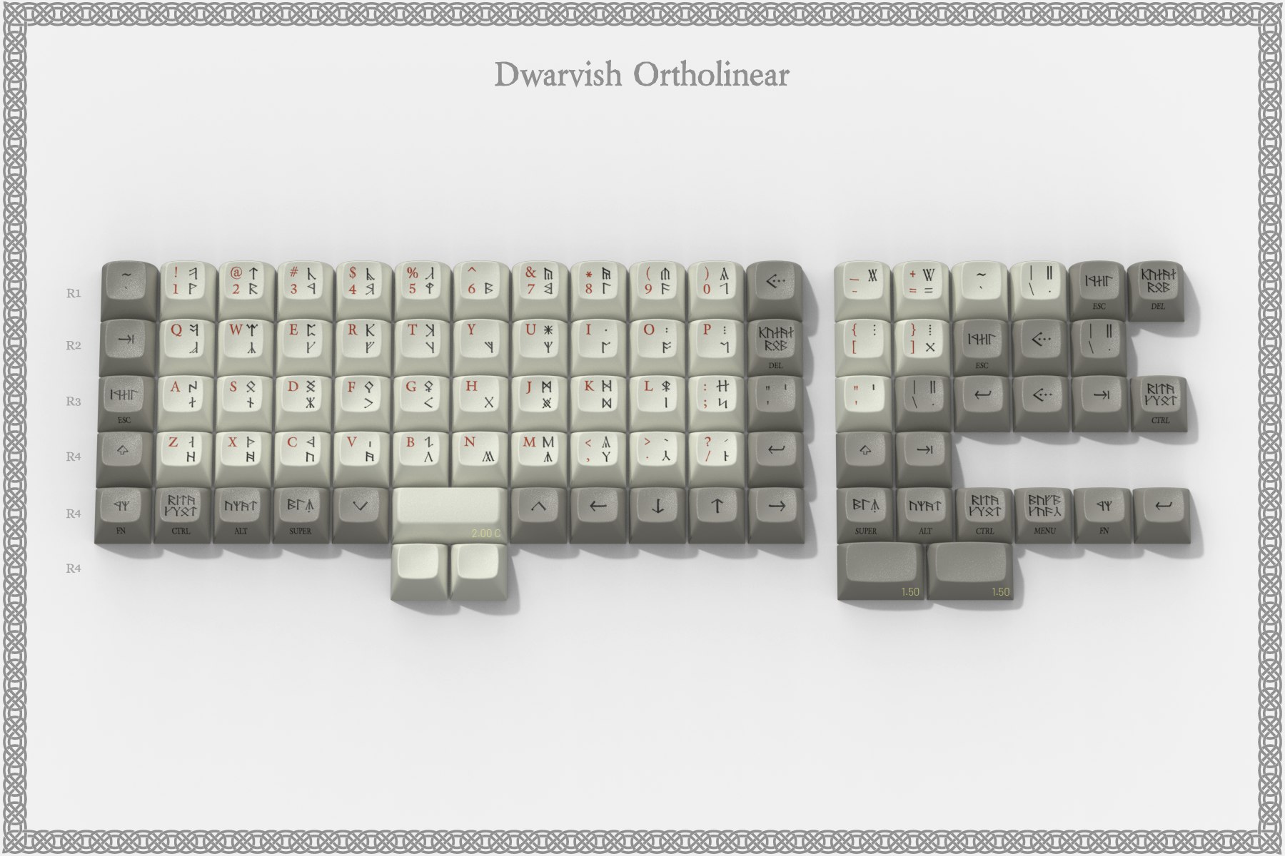 Drop + The Lord of the Rings™ MT3 Dwarven Keycap Set - Dwarvish ...