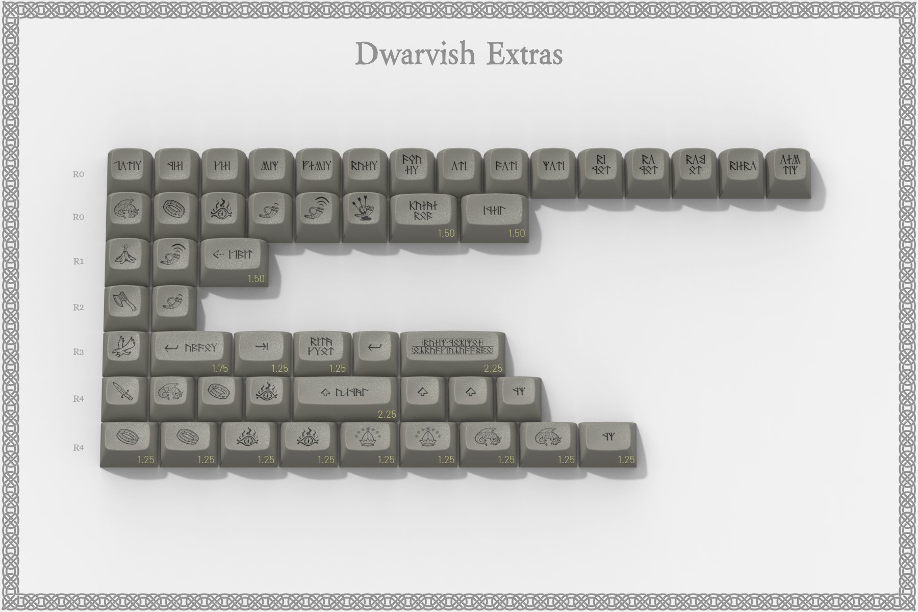 Drop + The Lord of the Rings™ MT3 Dwarven Keycap Set - Hardcore ...