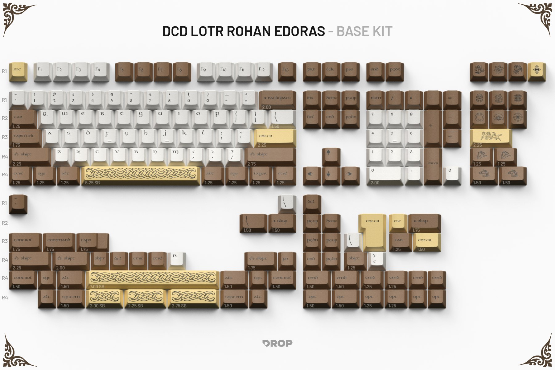 Drop + The Lord of the Rings™ DCD Rohan™ Keycap Set - Aldburg ...