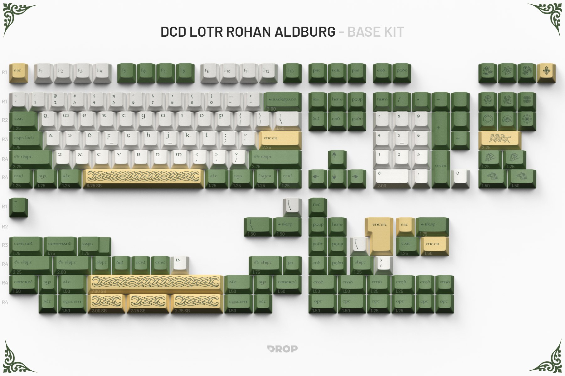 Drop + The Lord of the Rings™ DCD Rohan™ Keycap Set | Mechanical ...