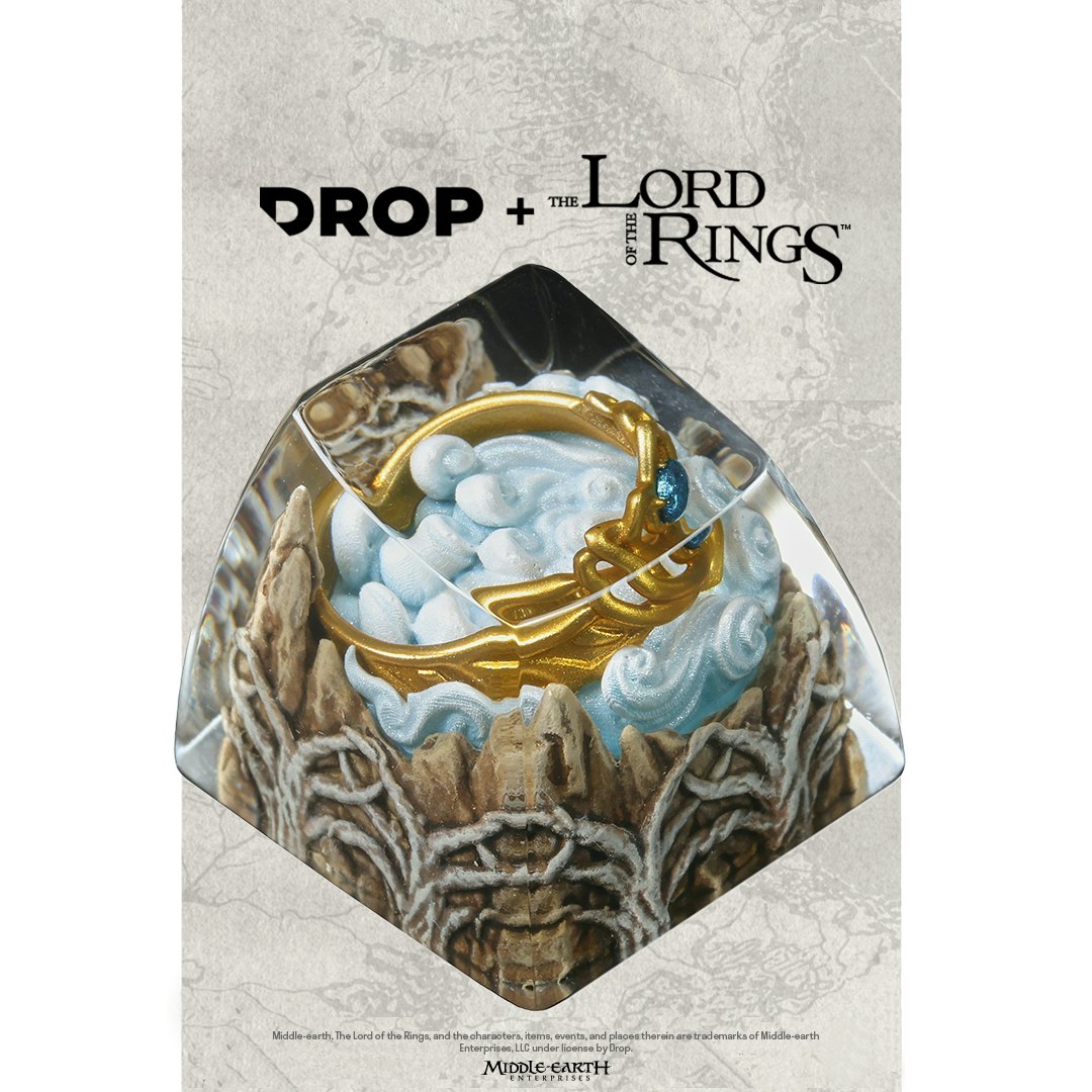 Drop + The Lord of the Rings™ Elven Rings of Power Artisan Keycap ...