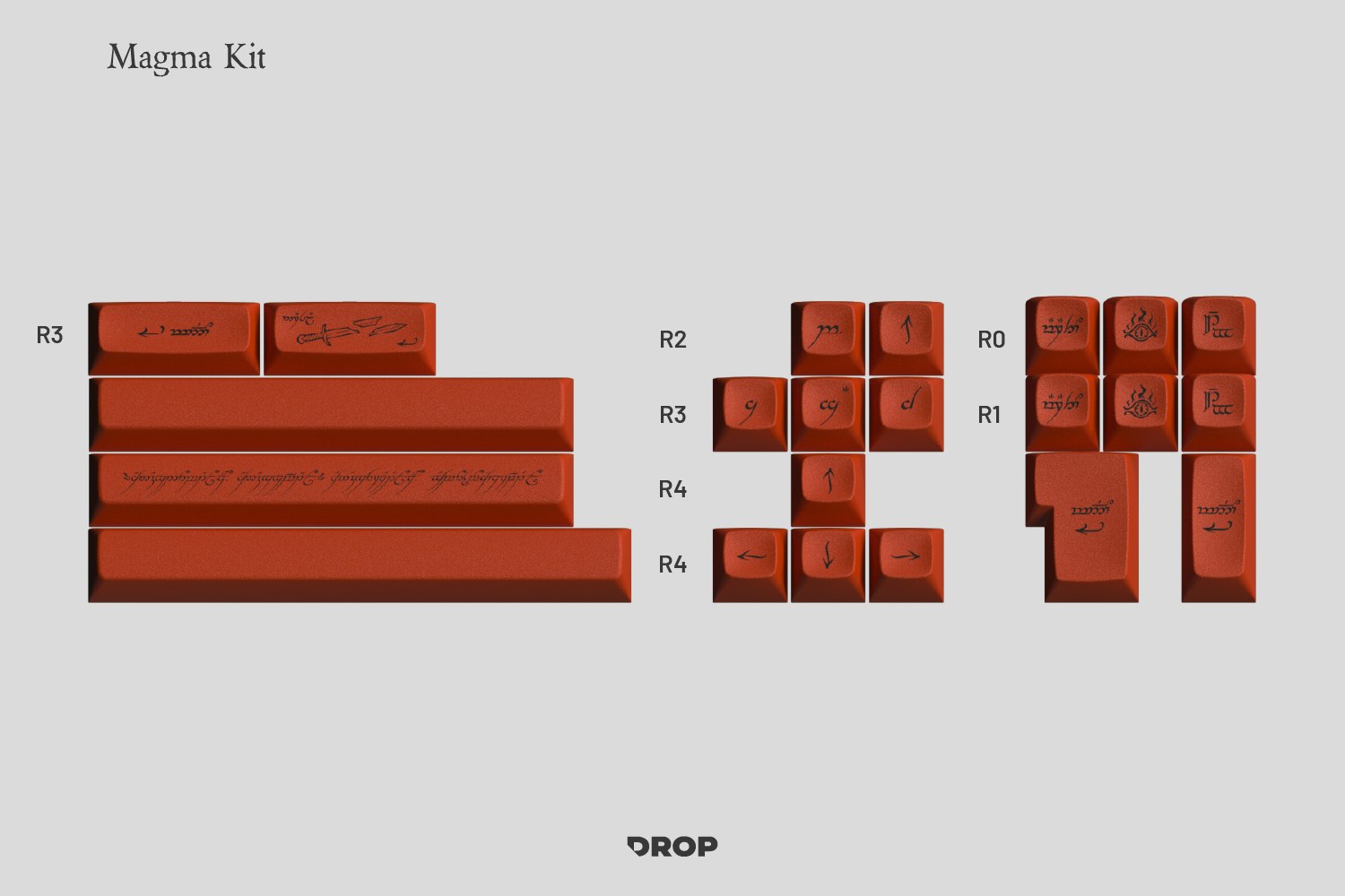 Drop + The Lord of the Rings™ MT3 Black Speech Keycap Set | Mechanical ...