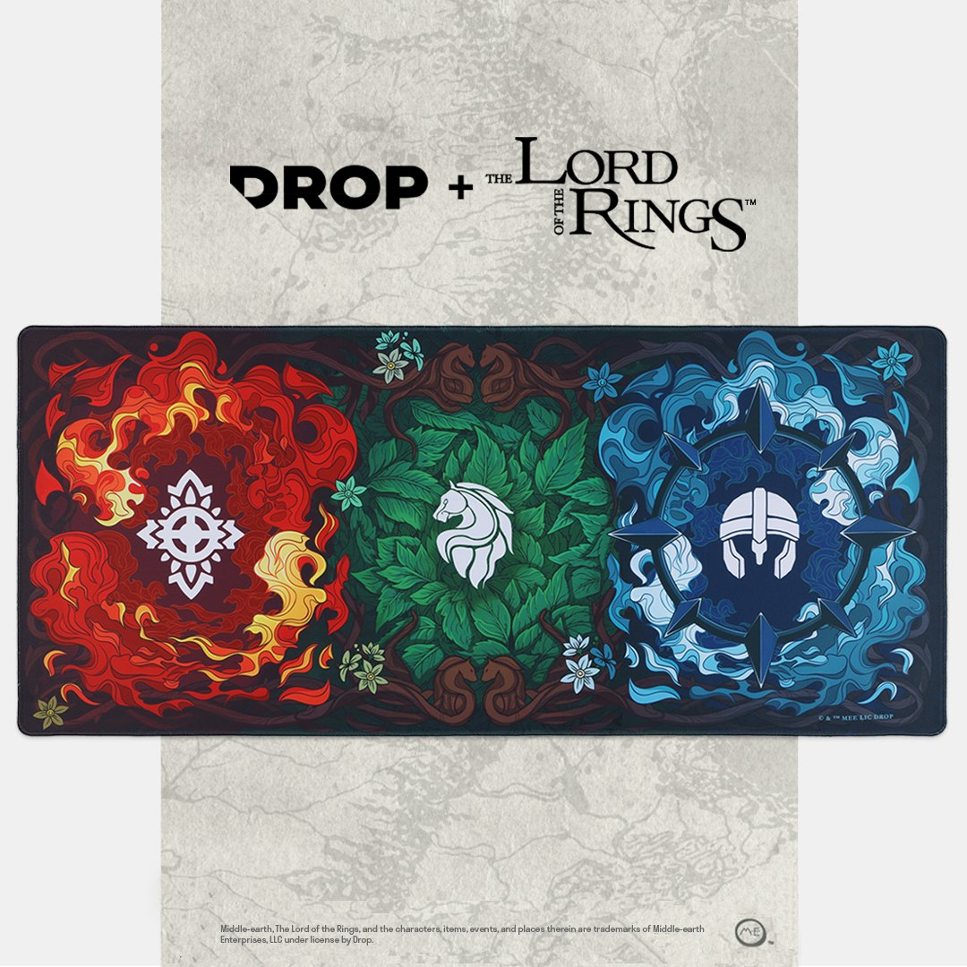 Drop + The Lord of the Rings™ Riddermark Desk Mat - Midnight ...