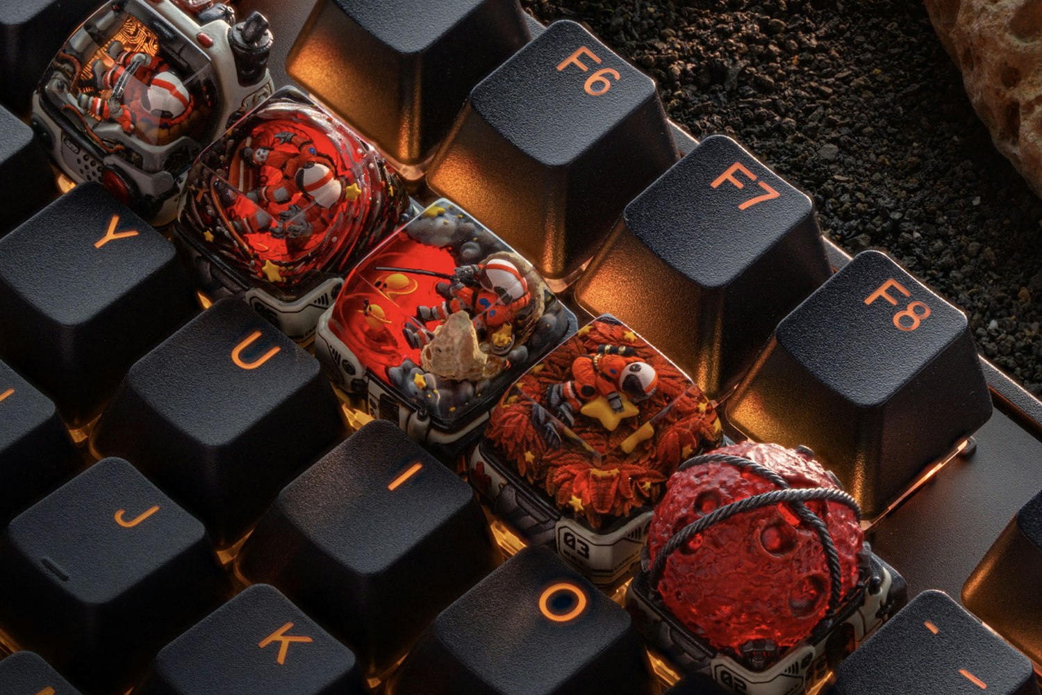 Dwarf Factory Astrovert Artisan Keycap - Comet Coral | Mechanical ...