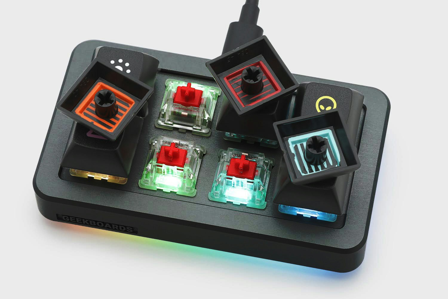 Geekboards RGB Aluminum 8-Key Hot-Swappable Macropad | Mechanical ...