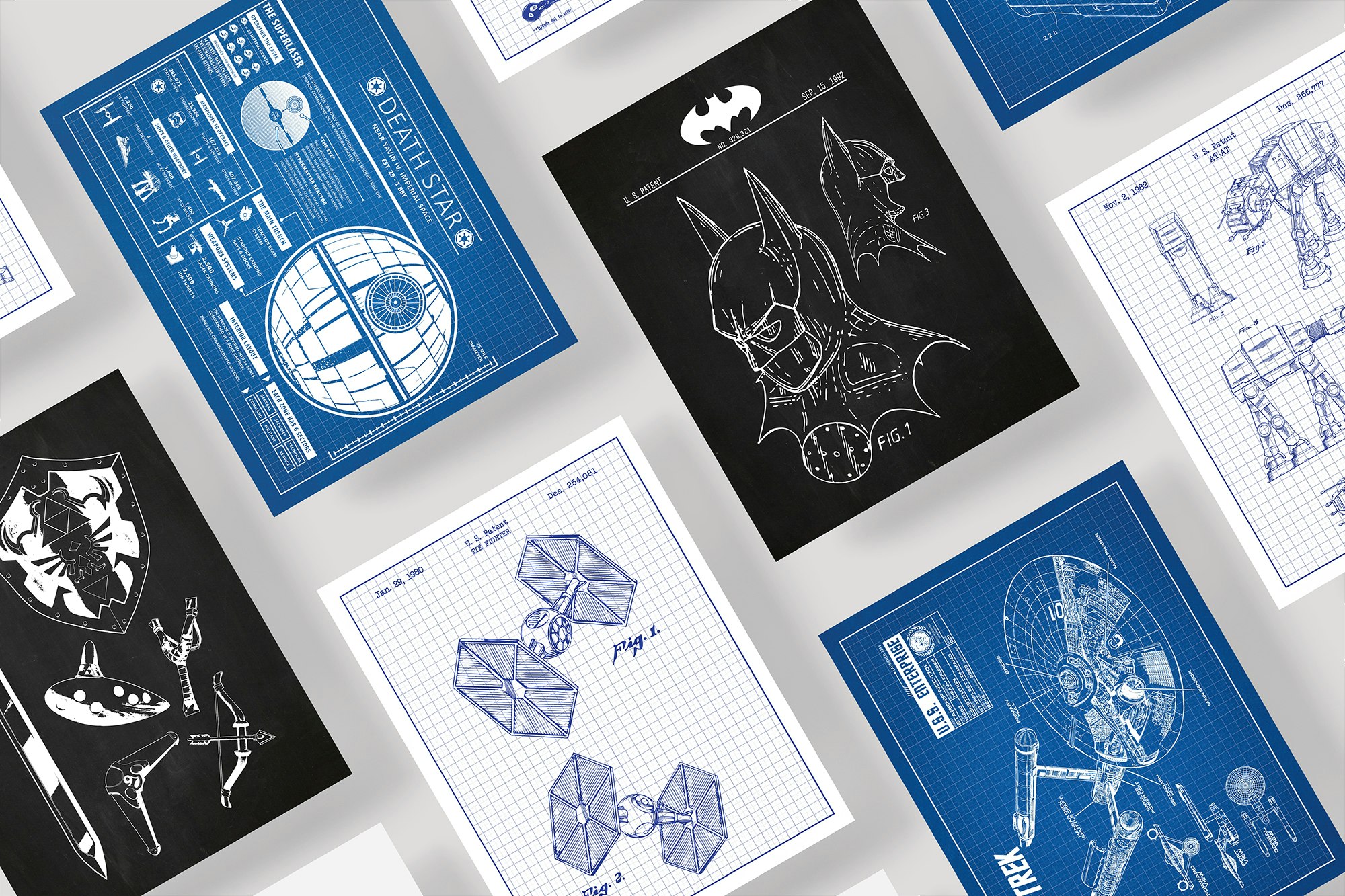 Inked And Screened Sci Fi Patent Prints Artwork Drop