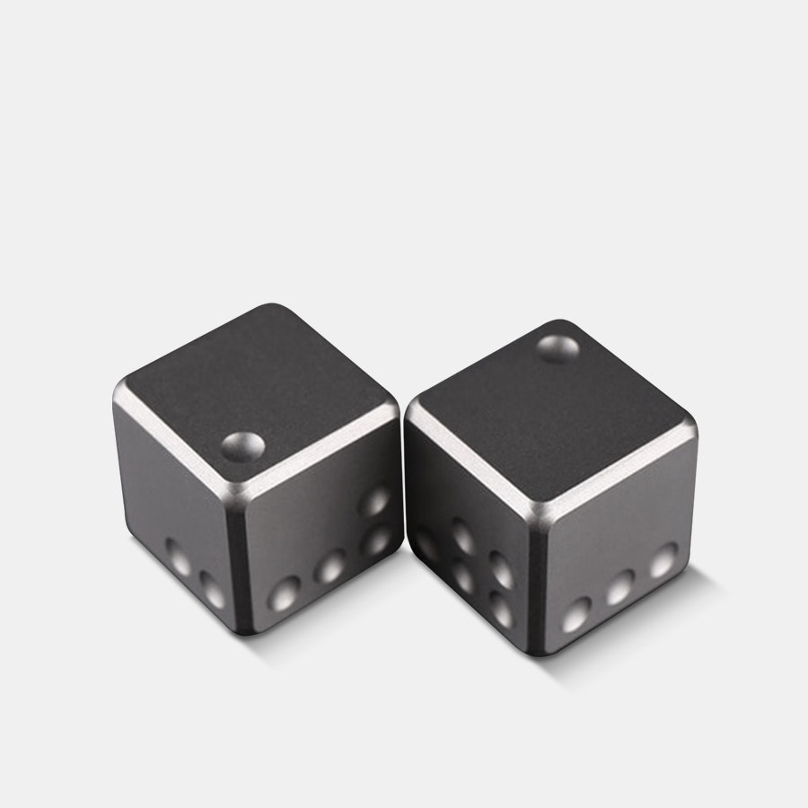 Inspirs Design Titanium and Damascus Dice | Fidget Toys | Drop