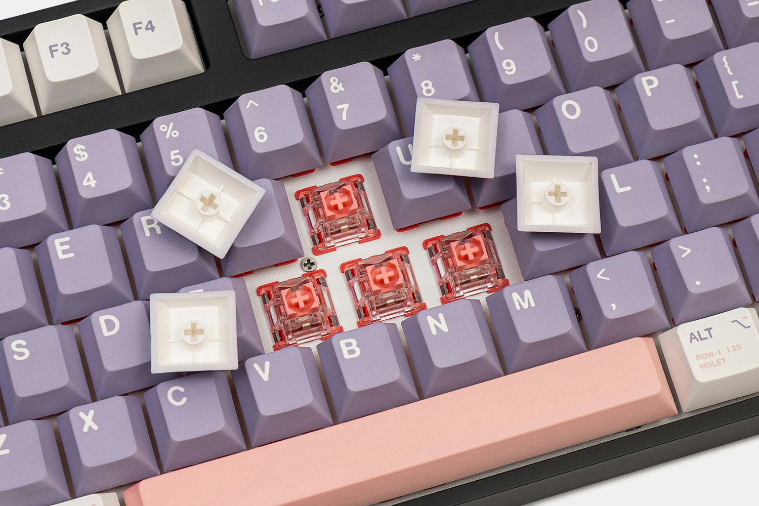 Keebmonkey Timeless Violet Cherry PBT Dye-Subbed Keycap Set ...