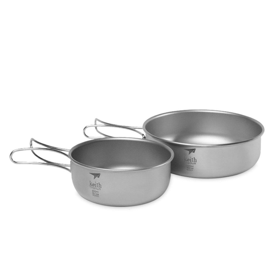 Keith Titanium Bowls w/ Folding Handles (2-Pack) | Cookware | Drop