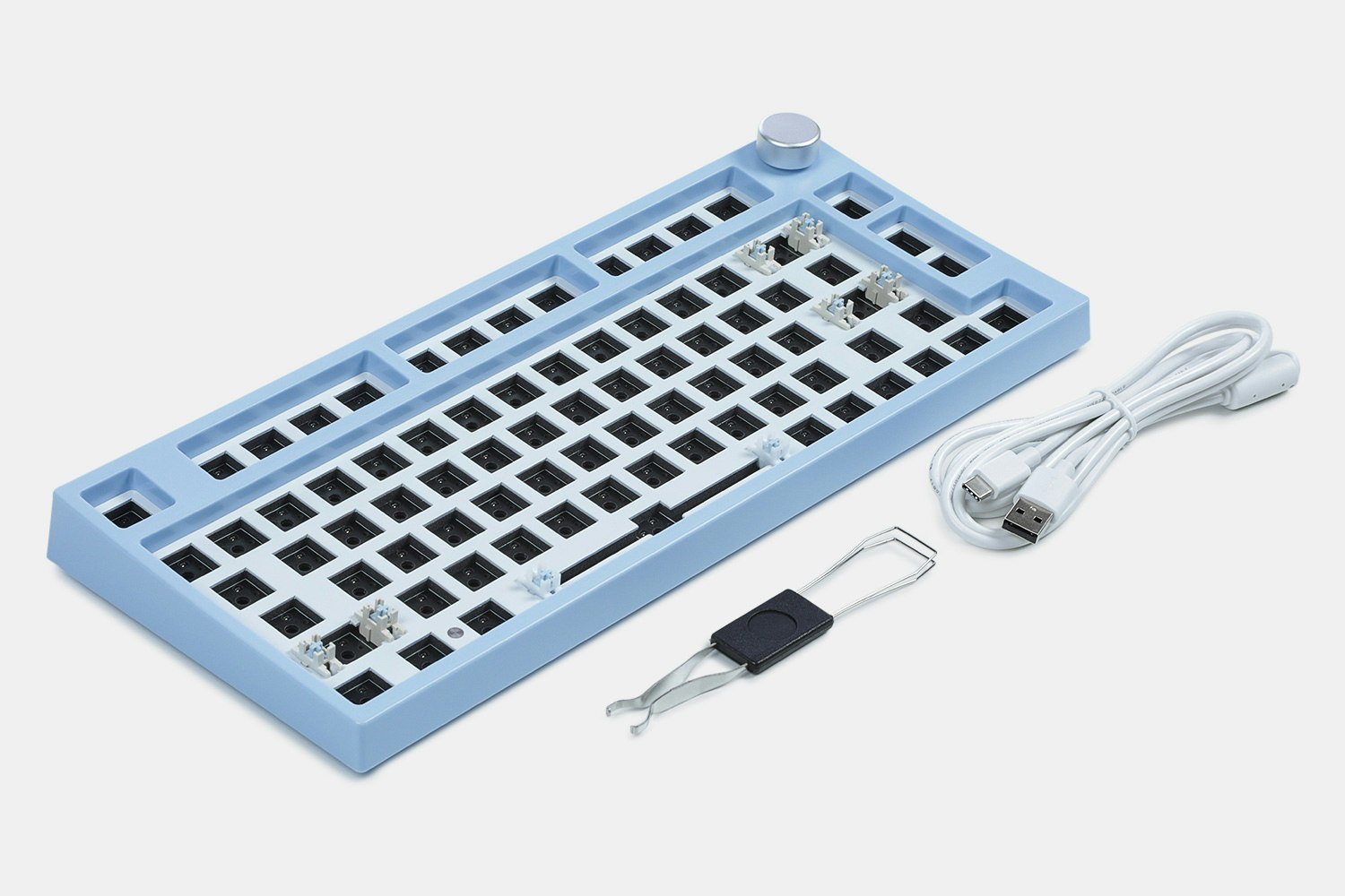 Keydous NJ80 Periwinkle Barebones Bluetooth RGB Hot-Swappable Keyboard ...