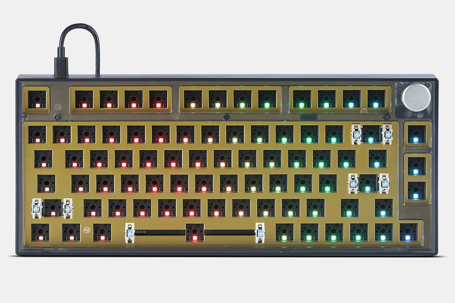 Keydous NJ80 Smoke Wireless Barebones RGB Keyboard Details | Mechanical ...