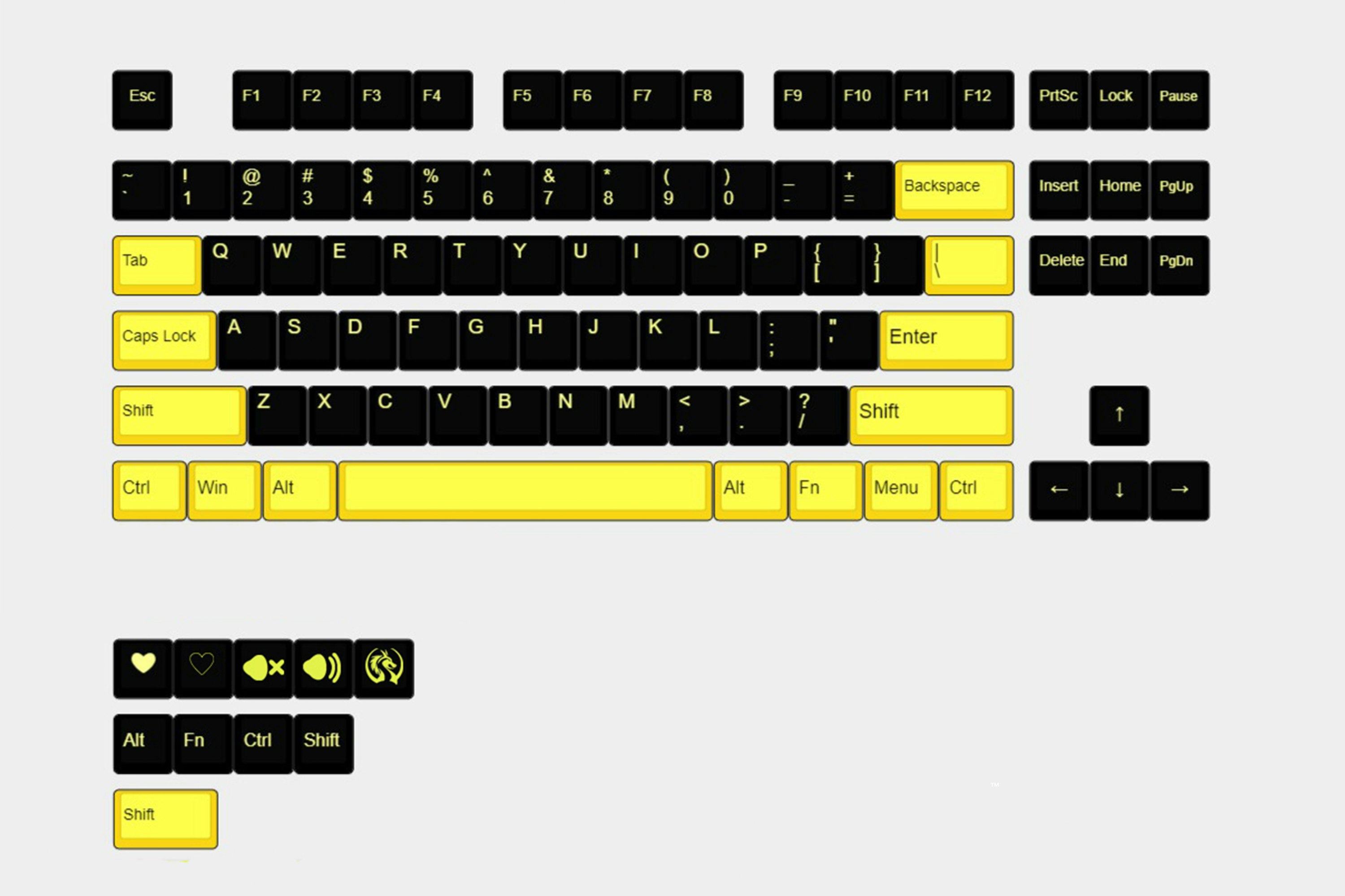 Little Cutie Designs Workshop Glossy Black/Gold Metal Keycap Set ...