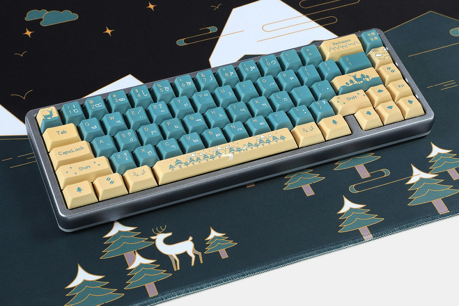 Lugoo Deer in Woods PBT Dye-Subbed Keycap Set | Mechanical Keyboards ...