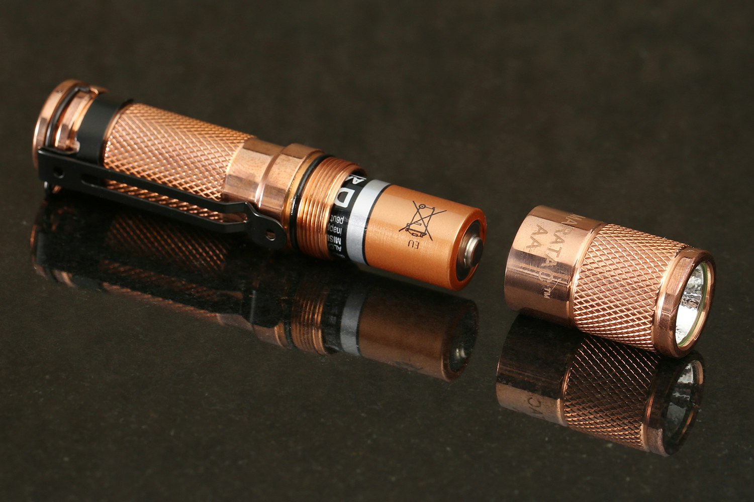 Maratac Copper AA Flashlight REV 4 | Flashlights | Small Flashlights | Drop
