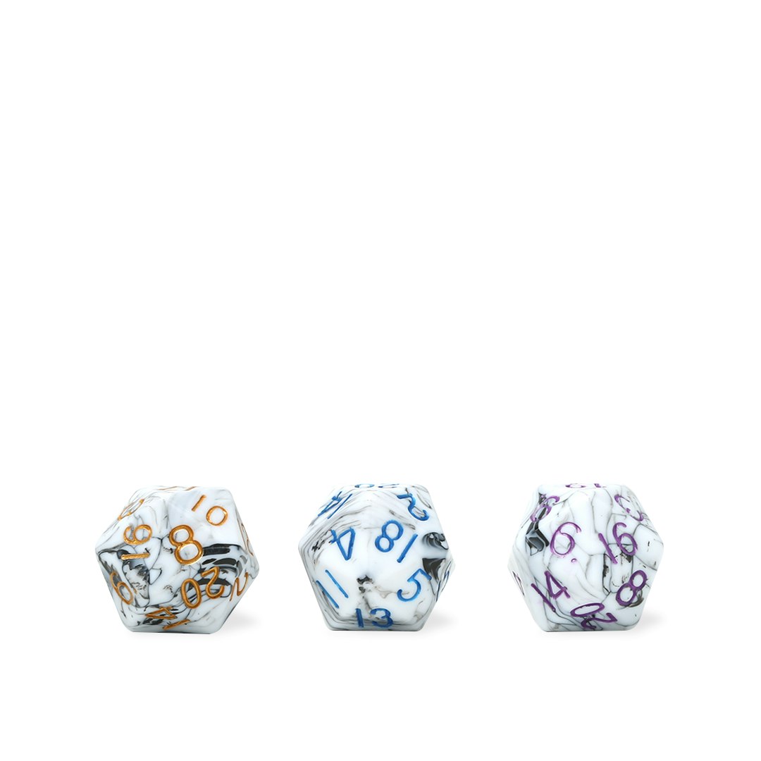 MDG Marble Oreo Acrylic Mega D20 Set | Dice | Drop