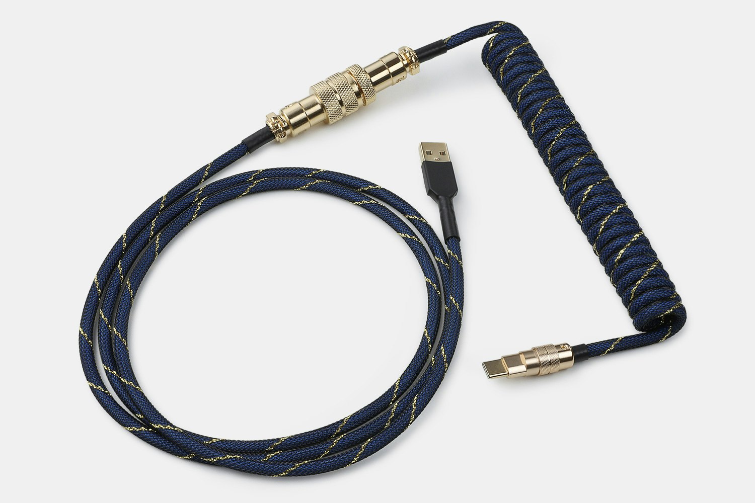 Mechcables Blue Samurai Gold CNC-Machined USB Cable | Mechanical ...