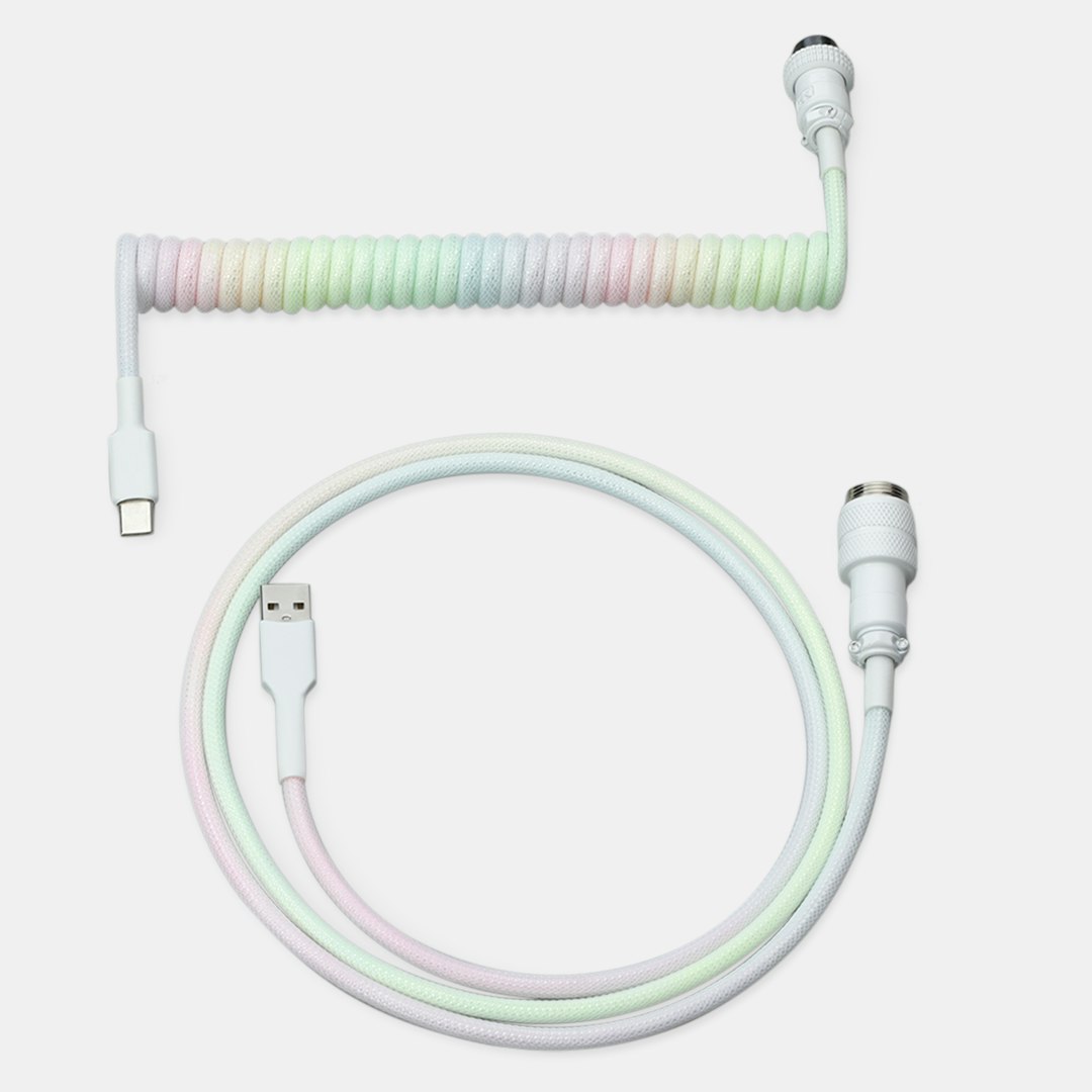 Mechcables Pastel Rainbow Custom Coiled Aviator USB Cable | Mechanical ...