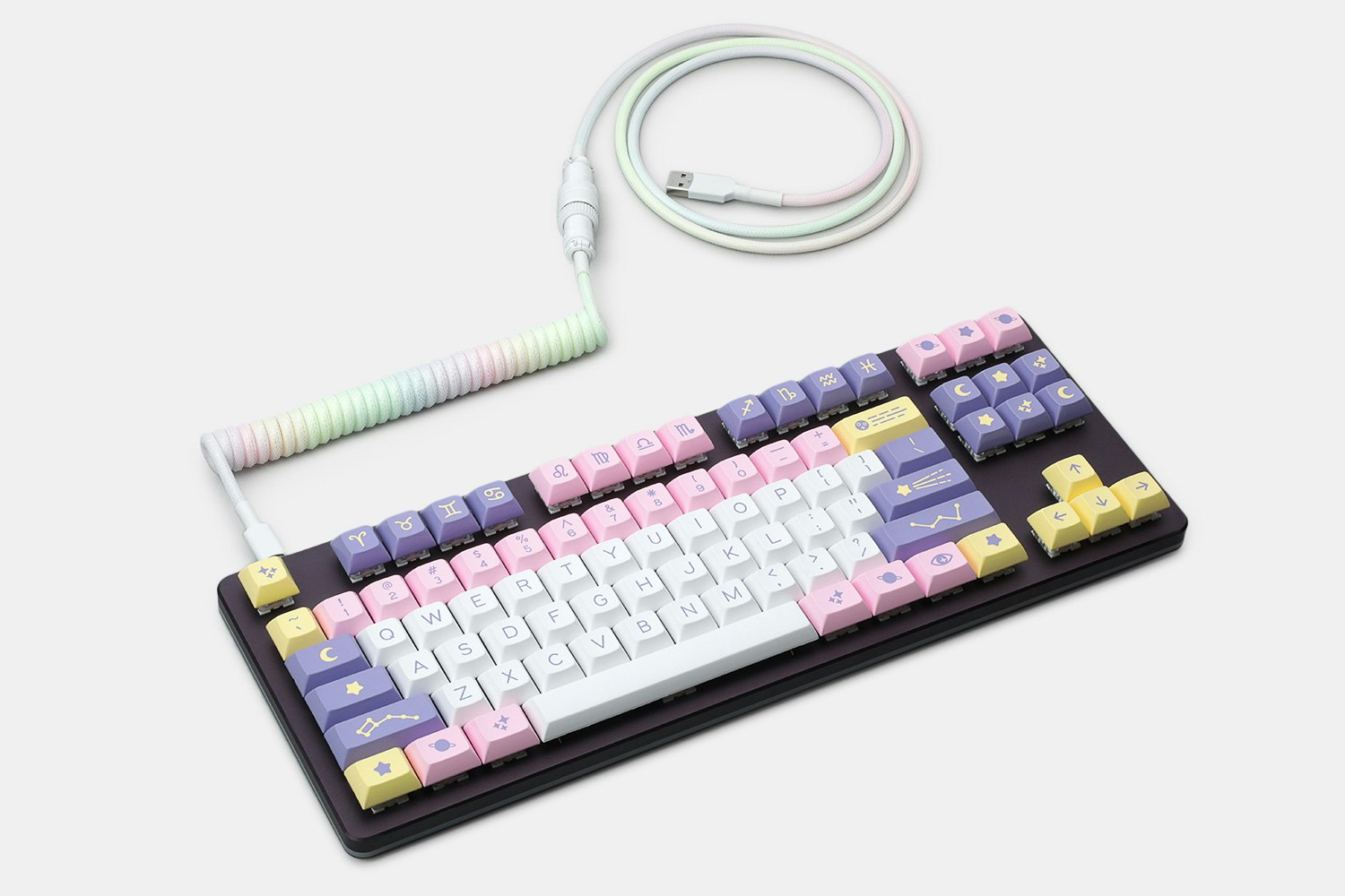 Mechcables Pastel Rainbow Custom Coiled Aviator USB Cable | Mechanical ...
