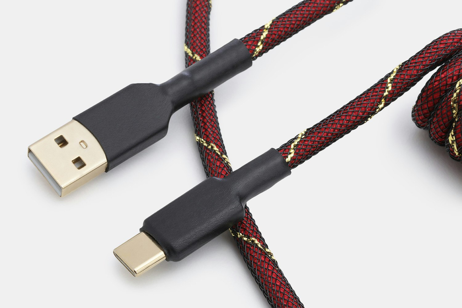 Mechcables Red Samurai Custom Coiled Aviator USB Cable | Mechanical ...