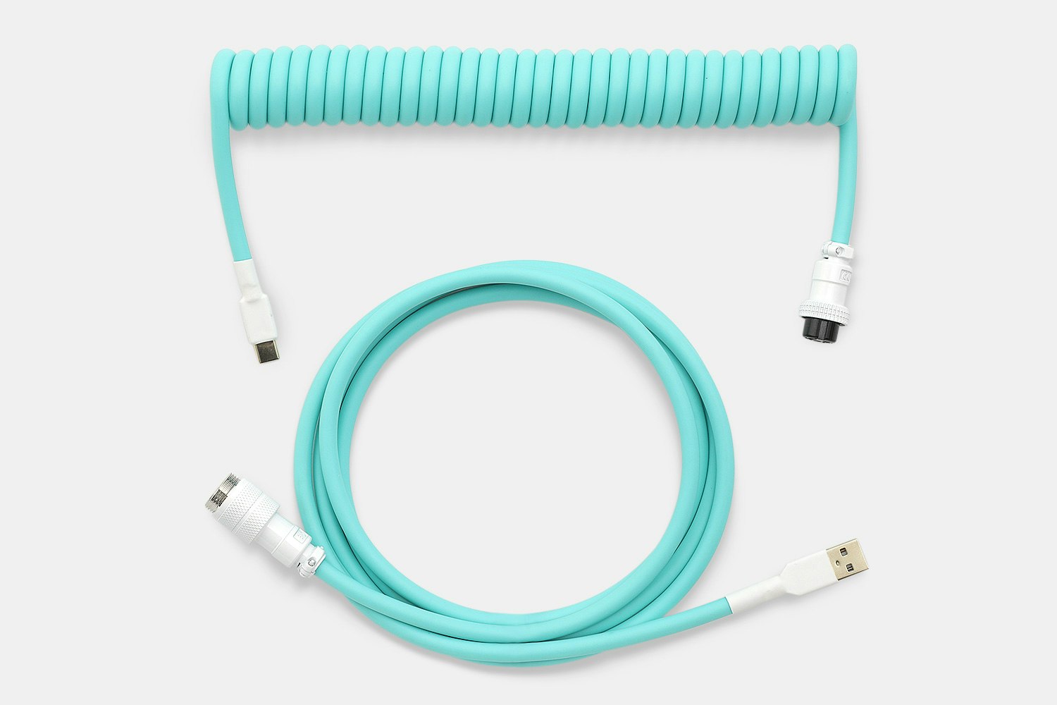Mechcables Seafoam Custom Coiled Aviator USB Cable | Mechanical Keyboards | Components ...