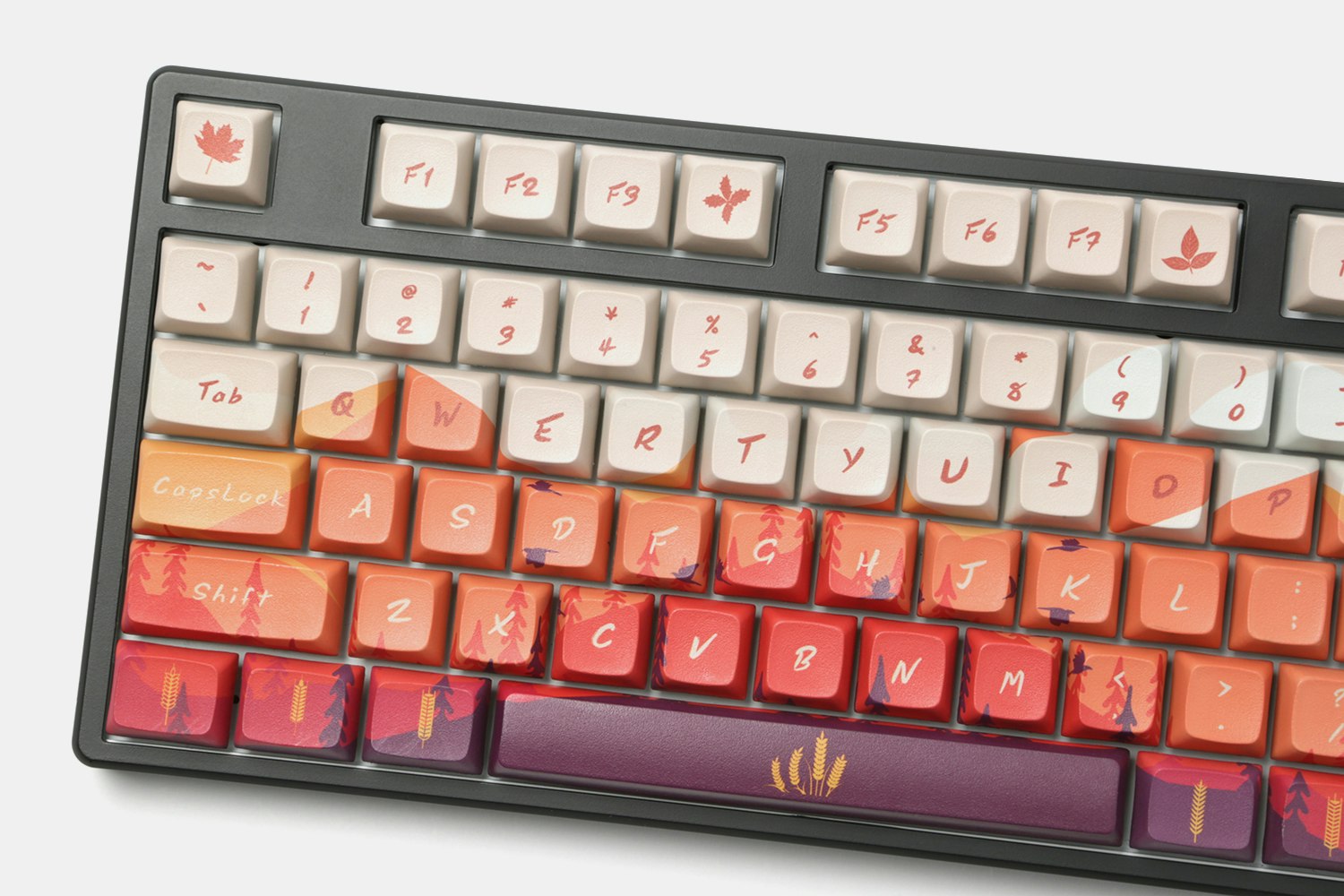 Mellow Sunset PBT All Over Dye-Subbed Keycap Set | Mechanical Keyboards ...