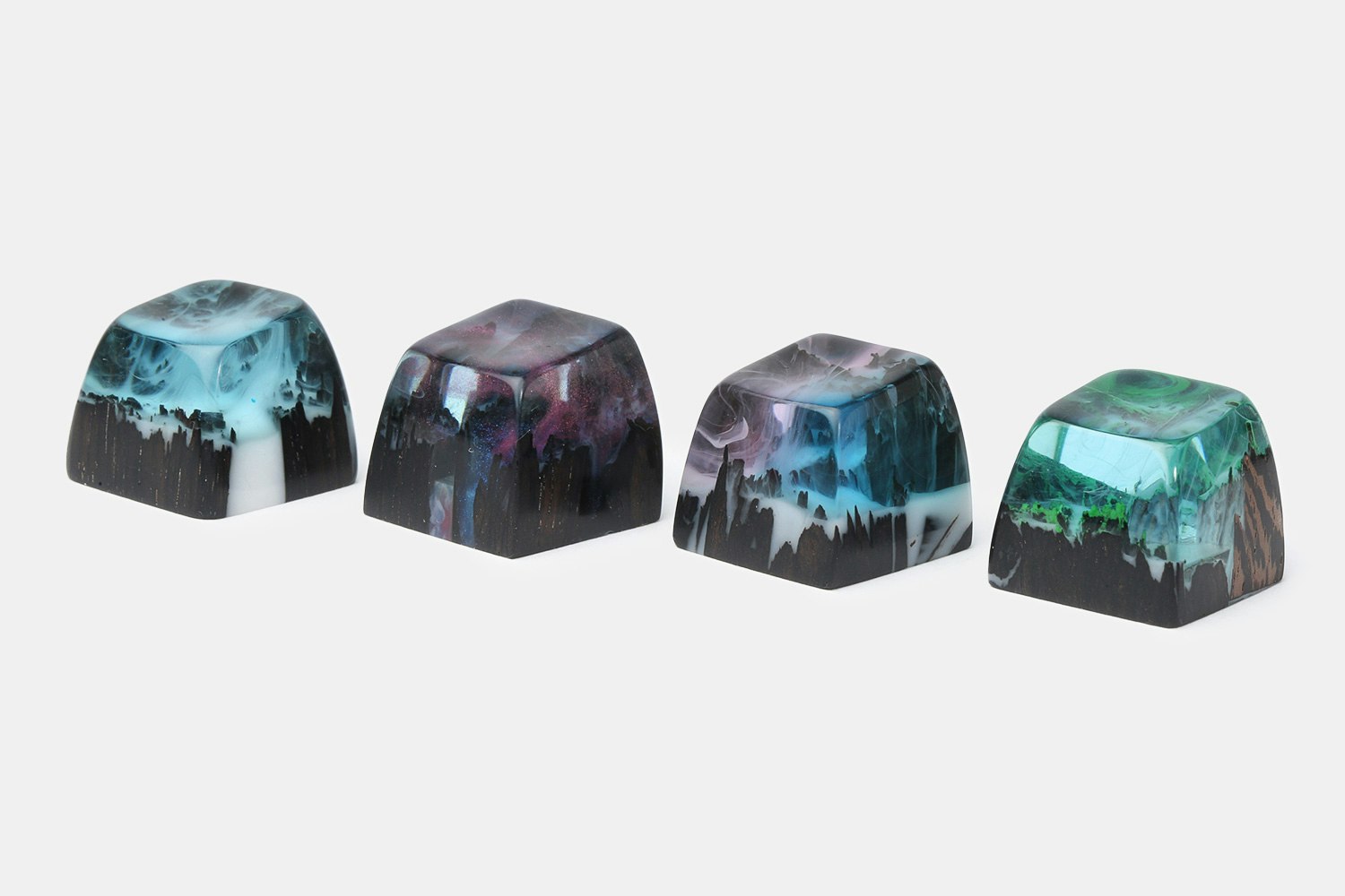 Mini Iceland Wood & Resin Artisan Keycaps | Mechanical Keyboards ...