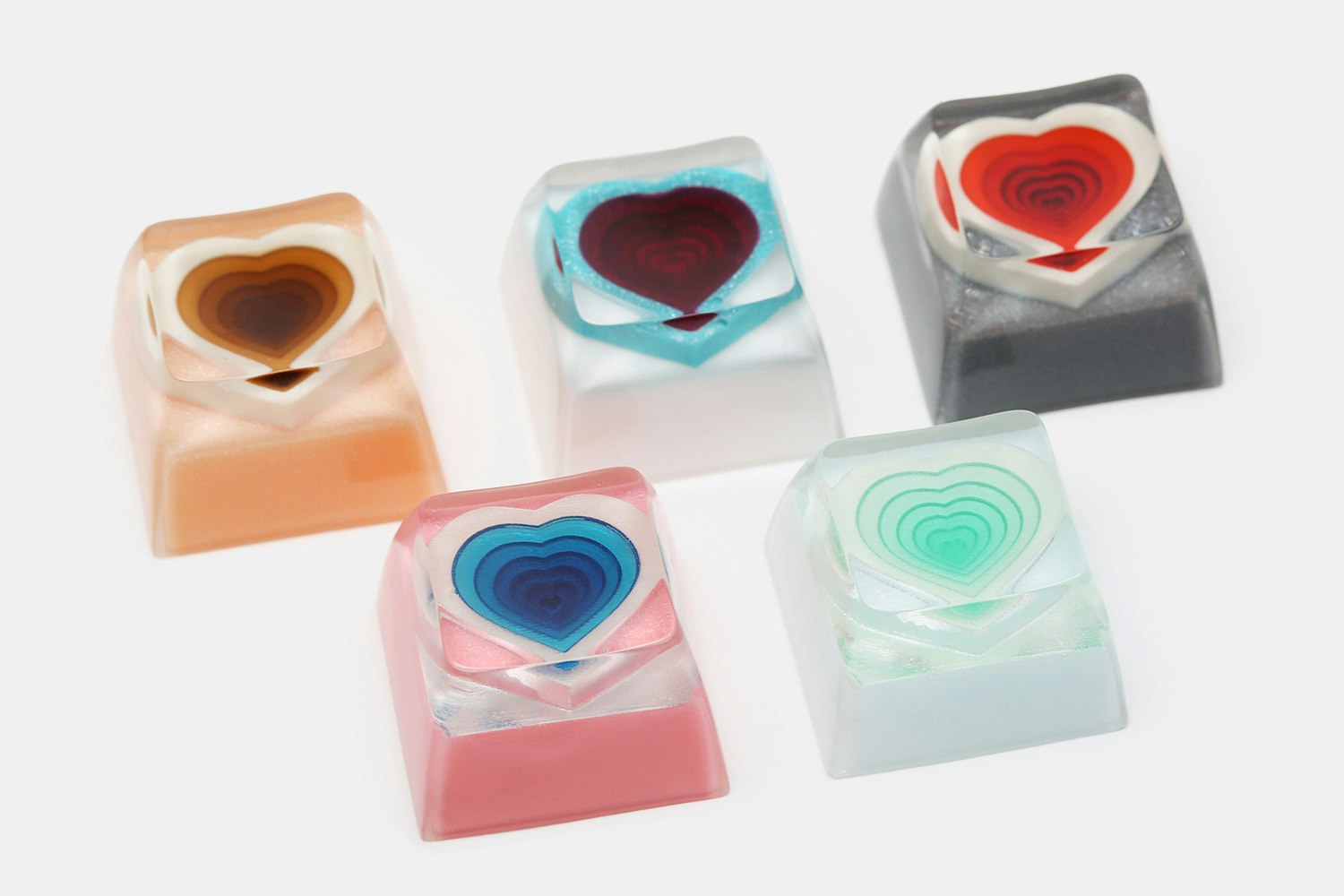 MMCAPs Colored Hearts Resin Keycap | Mechanical Keyboards | Keycaps ...