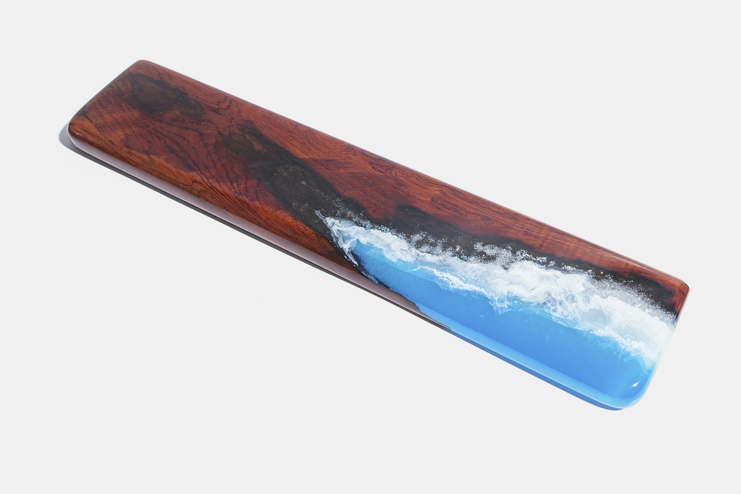 Moon Key Rosewood & Resin Sea Artisan Wrist Rest | Mechanical Keyboards ...