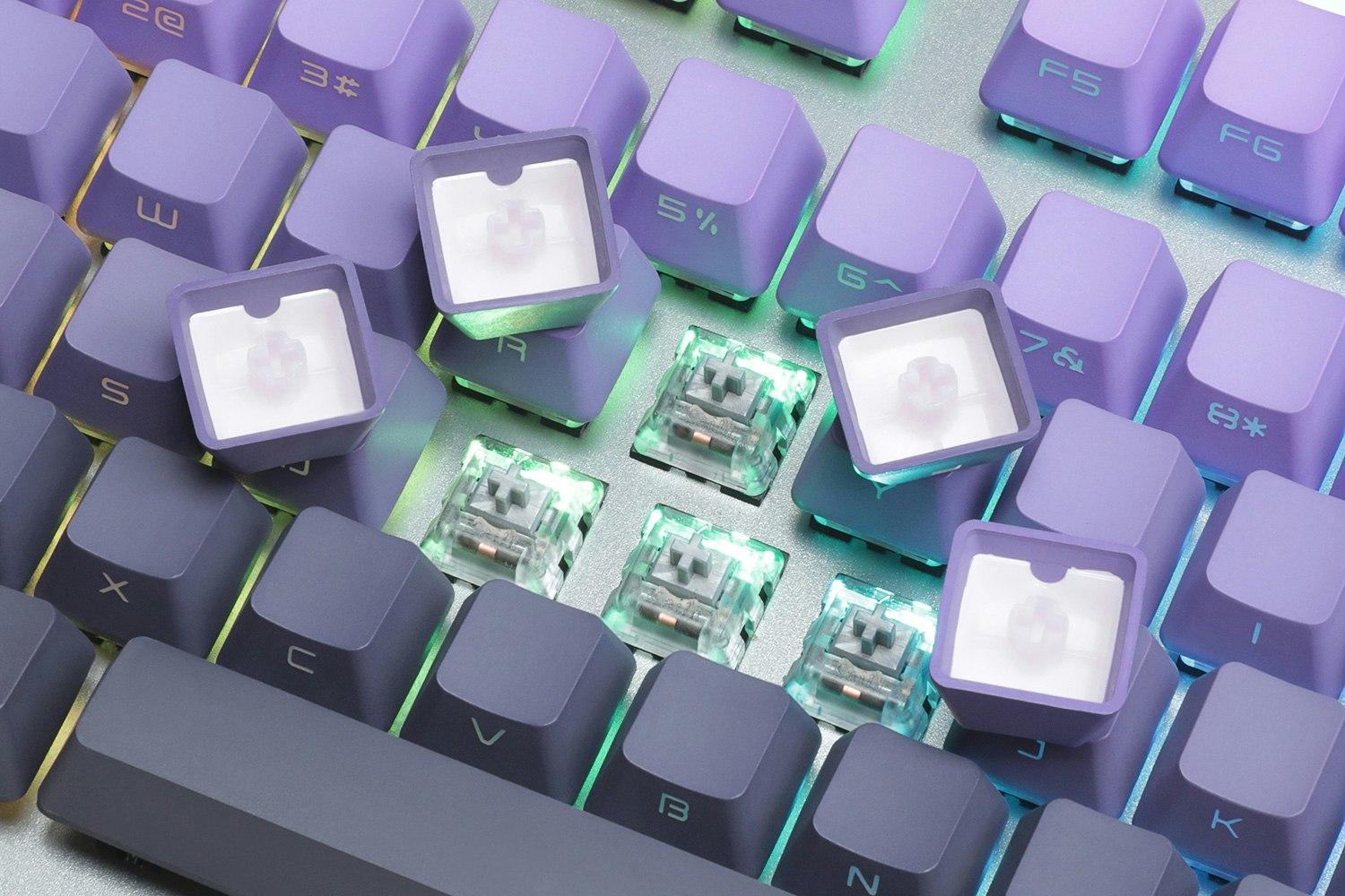IDOBAO Gradient Shine-Through PBT Sidelit Keycap Set | Mechanical ...