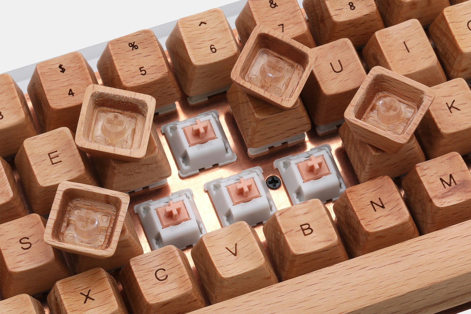 NPKC Engraved Wooden Series 104-Keycap Set | Mechanical Keyboards ...