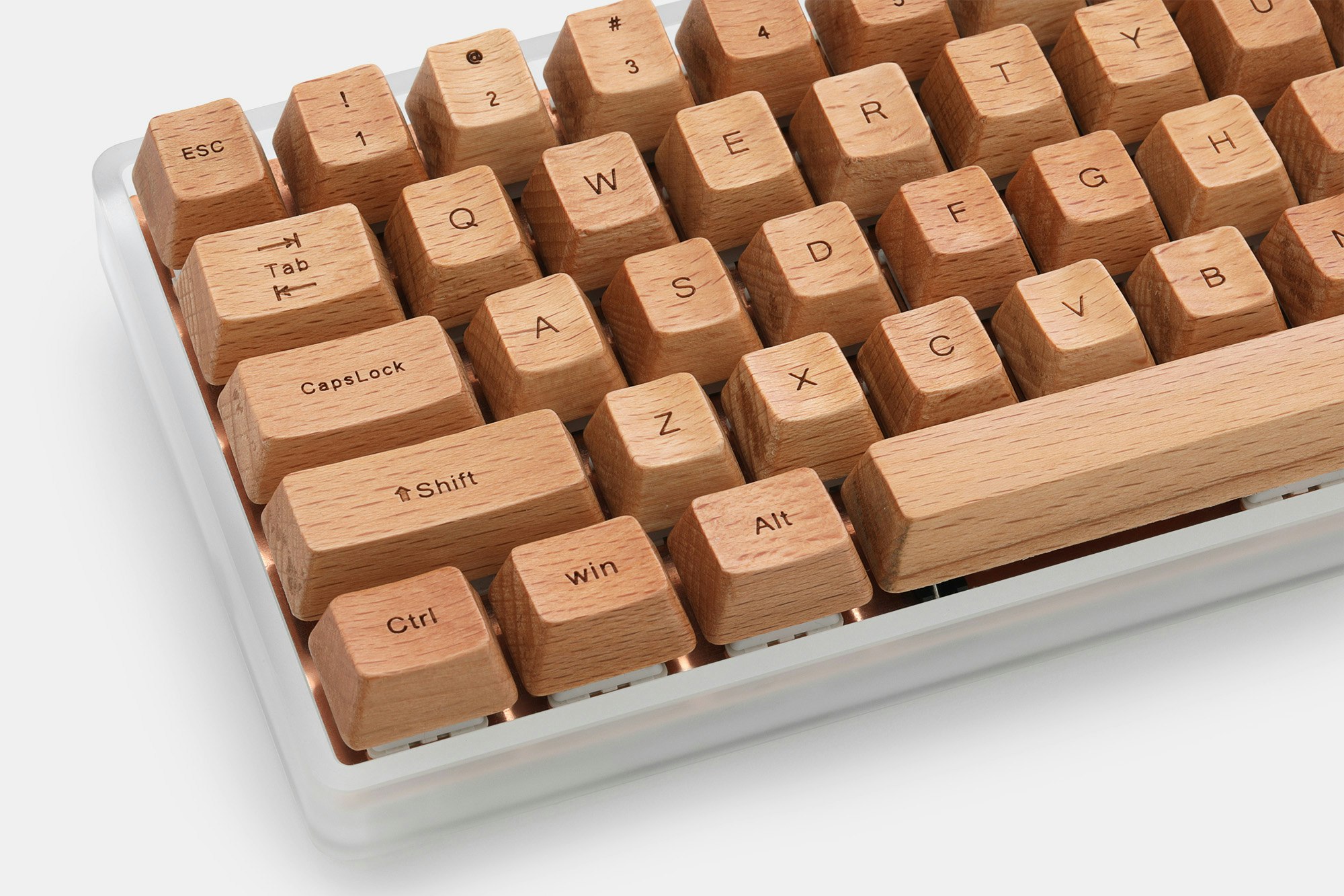 NPKC Engraved Wooden Series 104-Keycap Set | Mechanical Keyboards ...