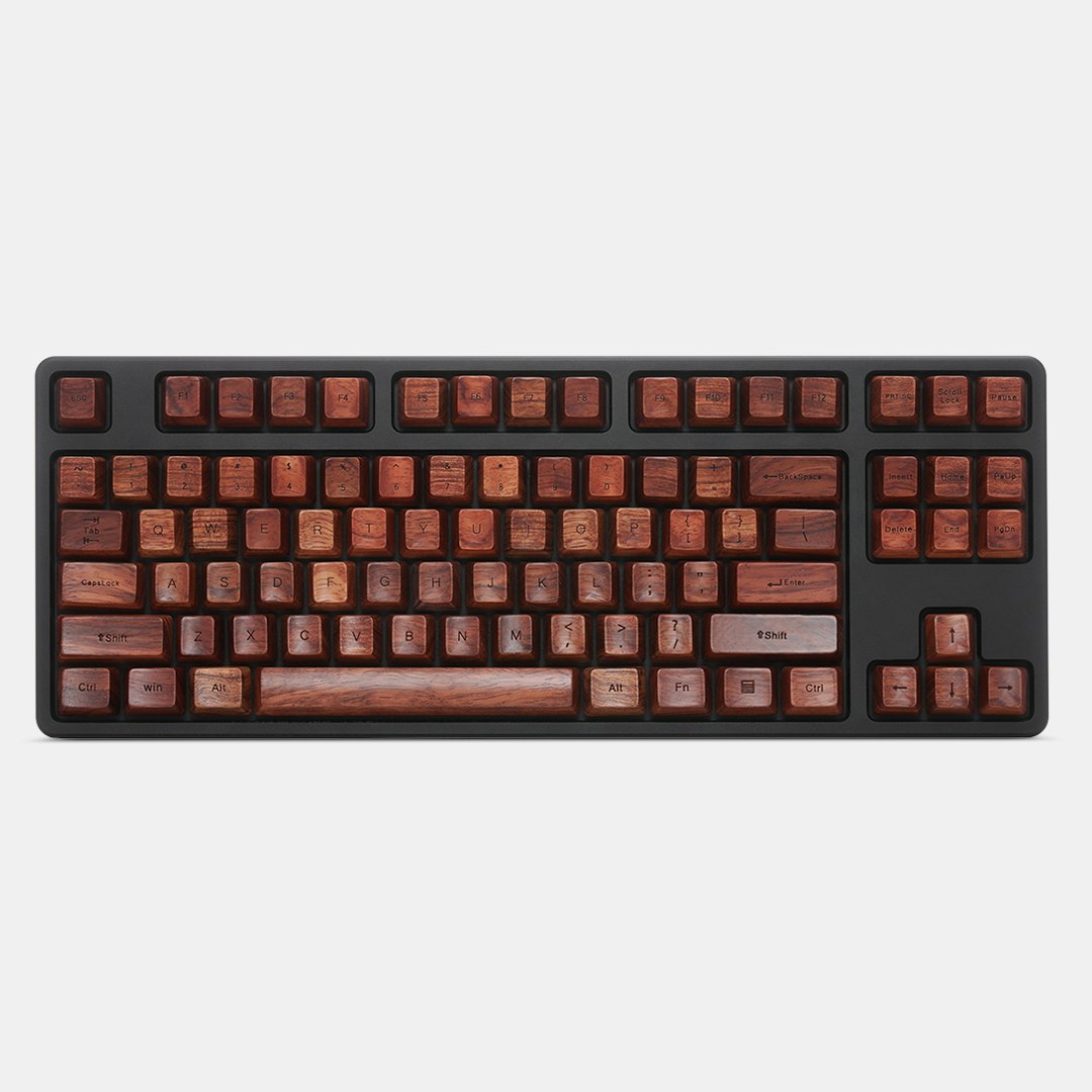 NPKC Engraved Wooden Series 104-Keycap Set | Mechanical Keyboards ...