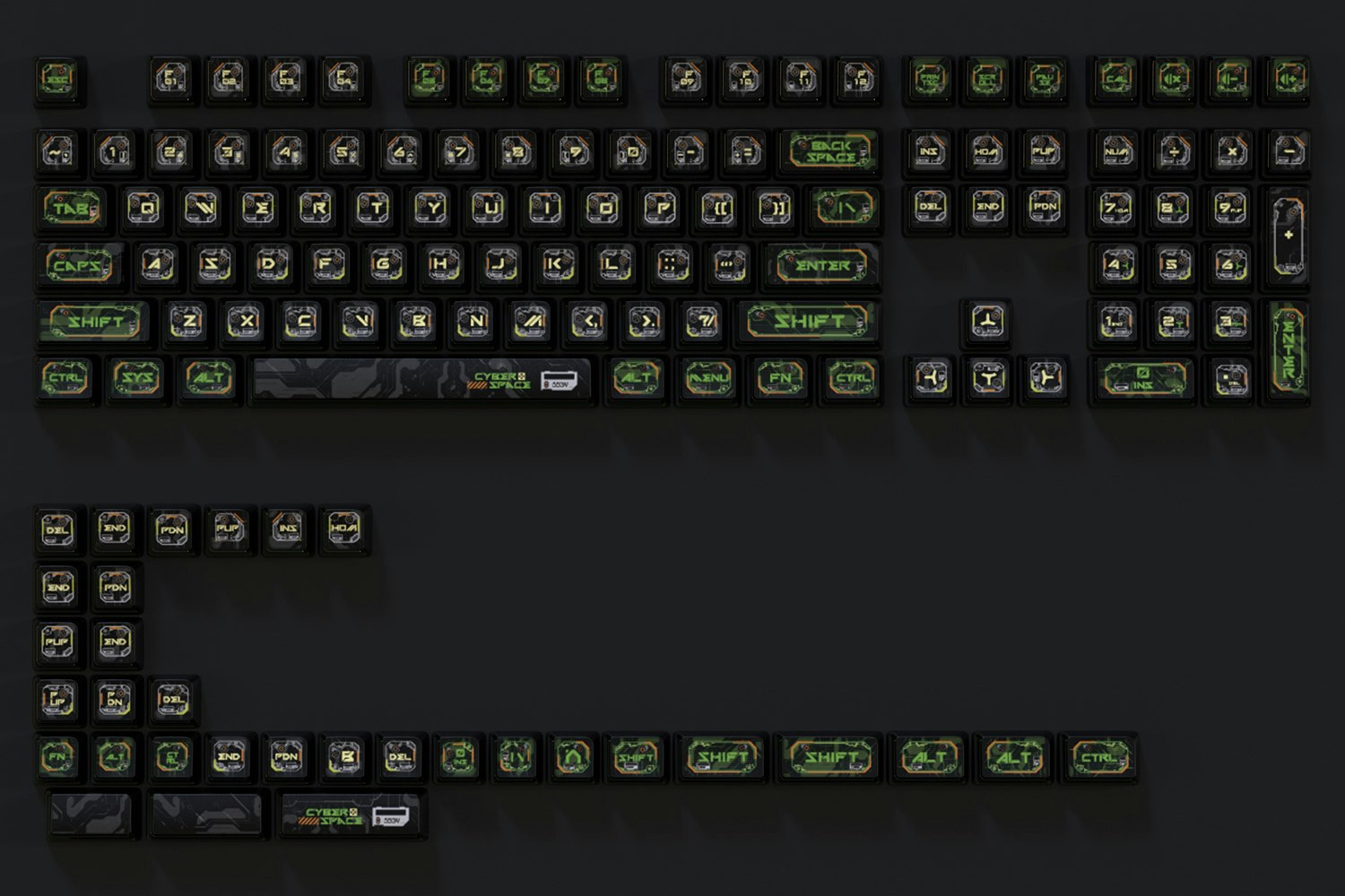 Piifox 500 Watt Nuclear Power PBT Keycap Set | Mechanical Keyboards ...