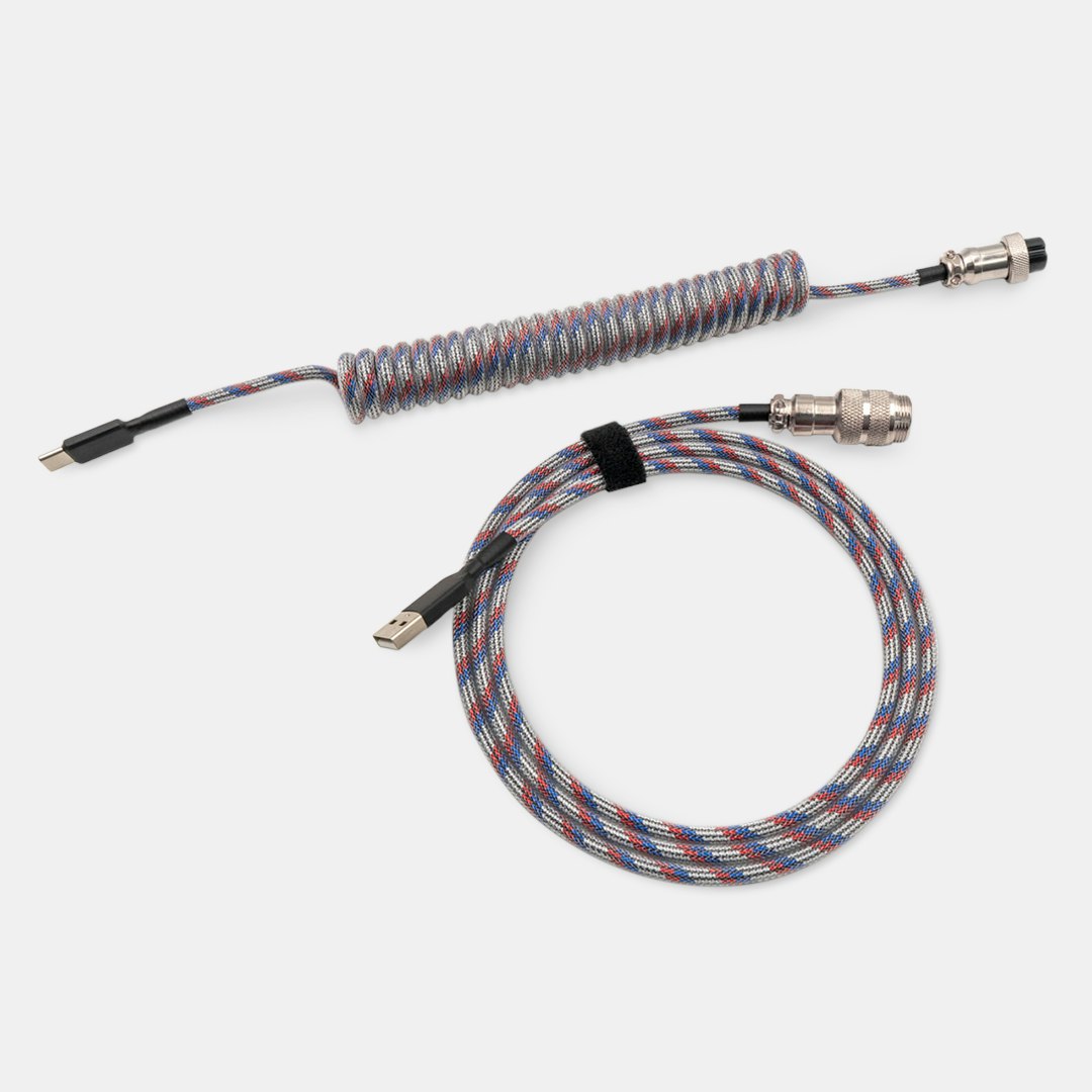 Space Cables Red White Blue Coiled Aviator Cable | Mechanical Keyboards ...