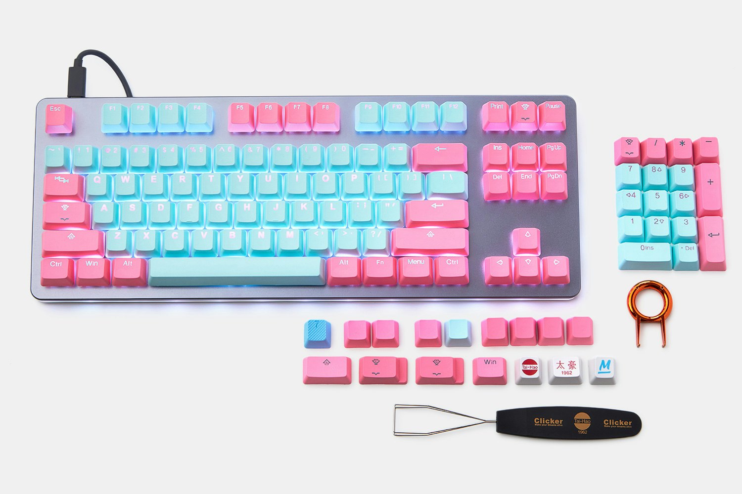 Tai-Hao Backlit Miami PBT Doubleshot Keycap Set | Mechanical Keyboards ...