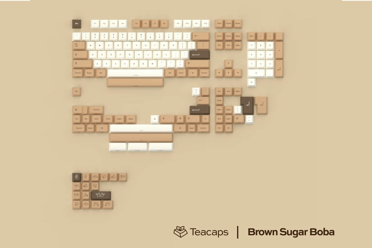 Teacaps Brown Sugar Boba Keycap Set | Mechanical Keyboards | Keycaps ...