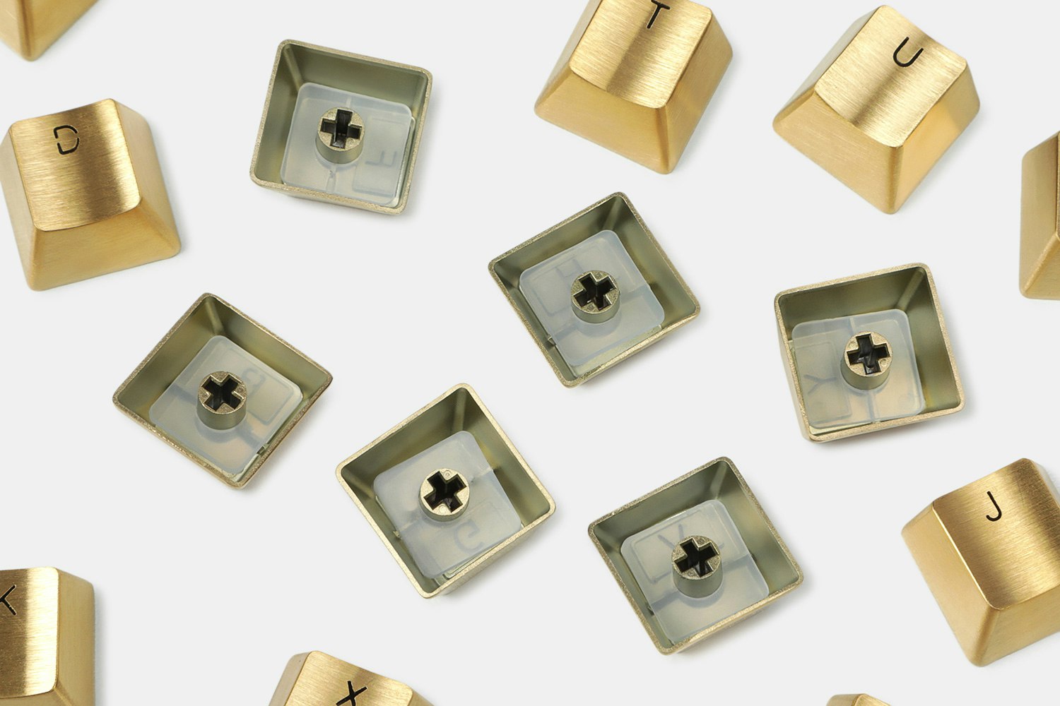 Teamwolf Stainless Steel Alpha Set Keycaps v2 - Gold | Mechanical ...