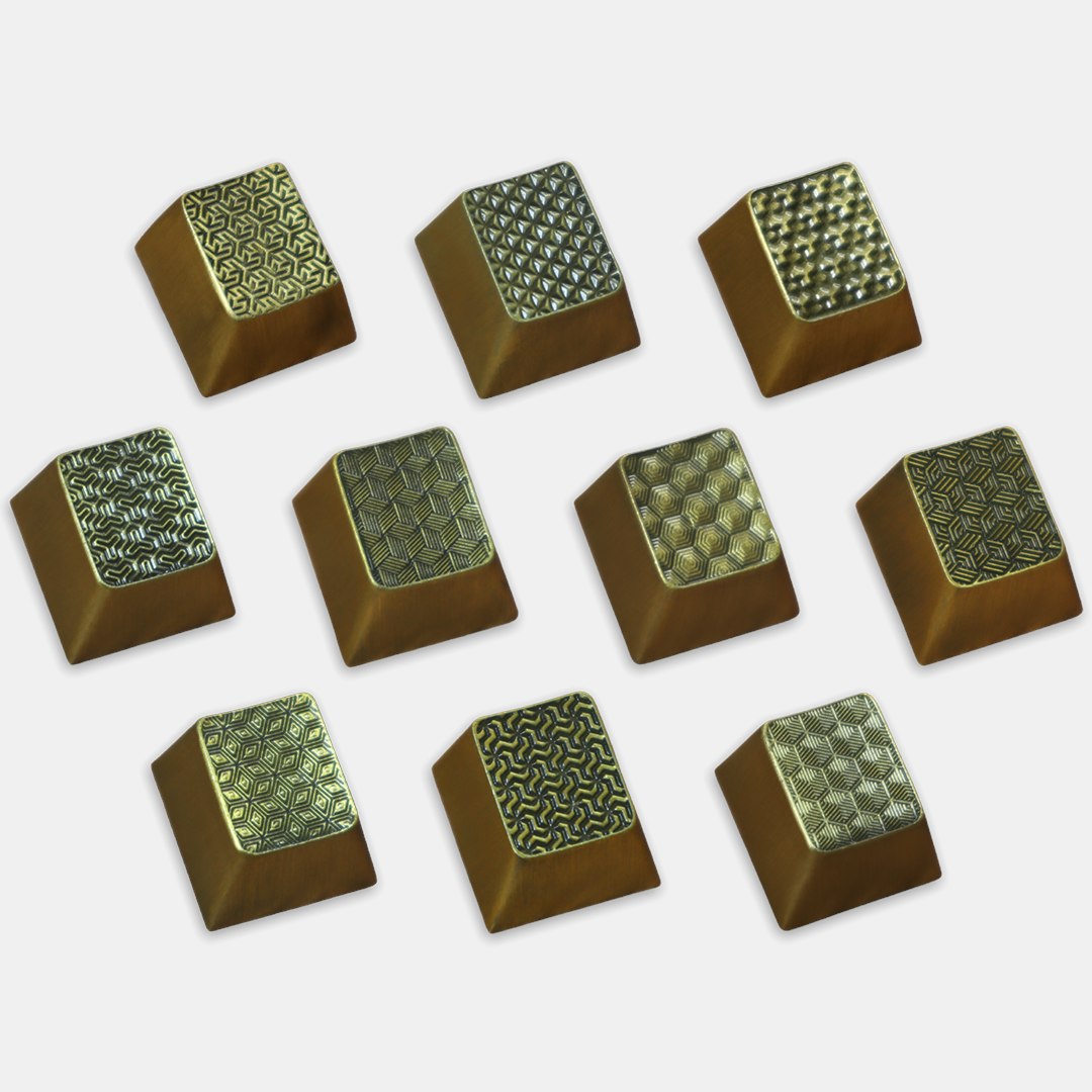 Terra Keycaps Antique Brass-Plated Artisan Keycaps | Mechanical ...