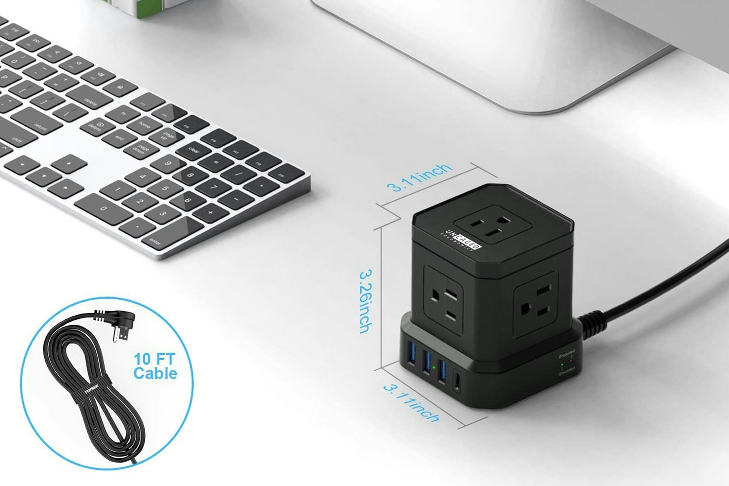 Uncaged Ergonomics Cube USB Power Strip | Battlestations | Desk ...
