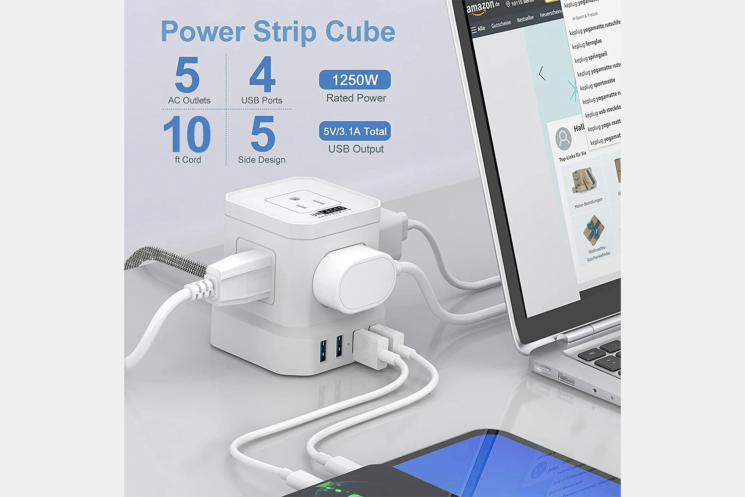 Uncaged Ergonomics Cube USB Power Strip | Battlestations | Desk Accessories | Chargers | Drop