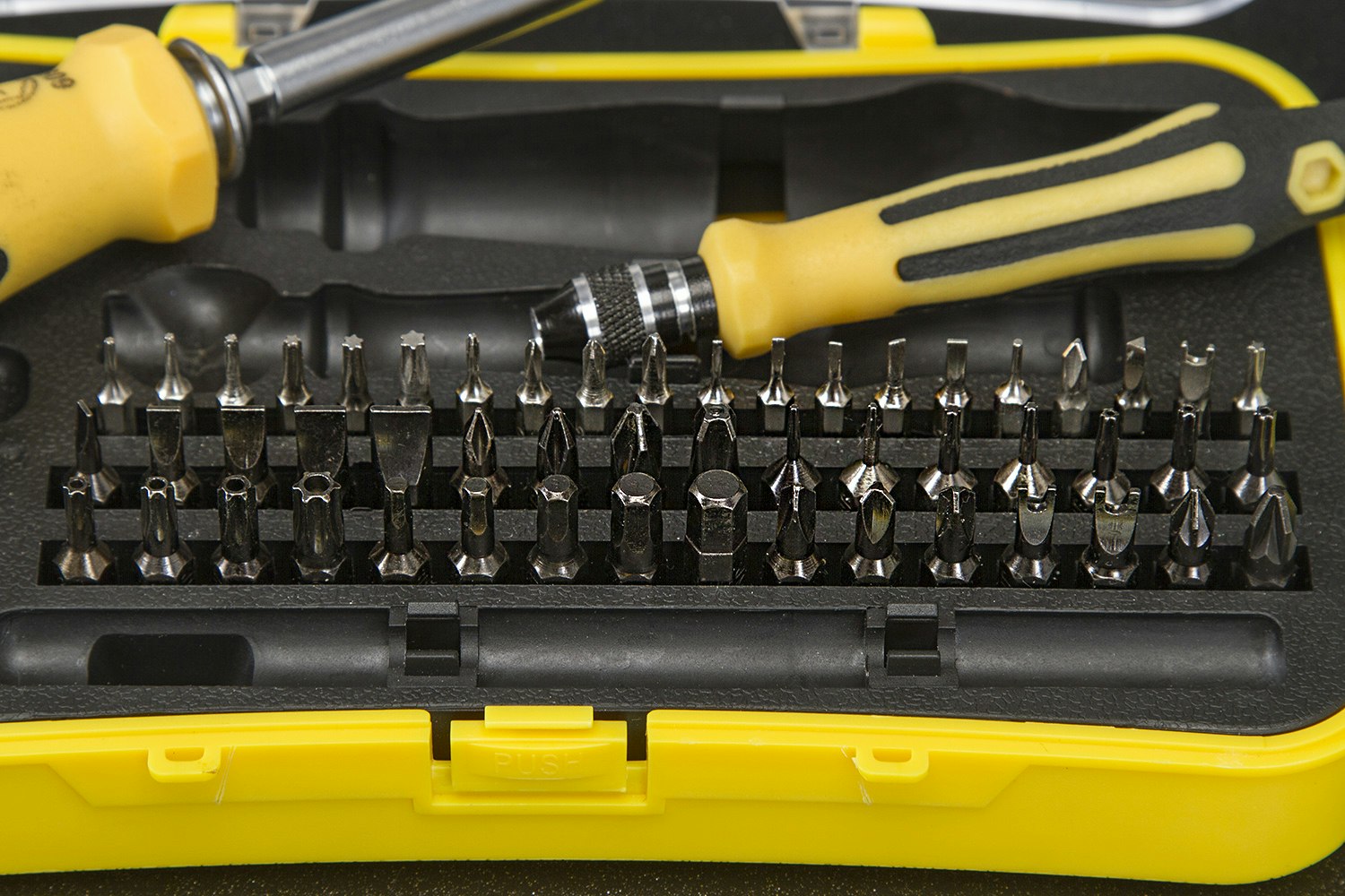 57 Piece Yellow Screwdriver Set | Drop