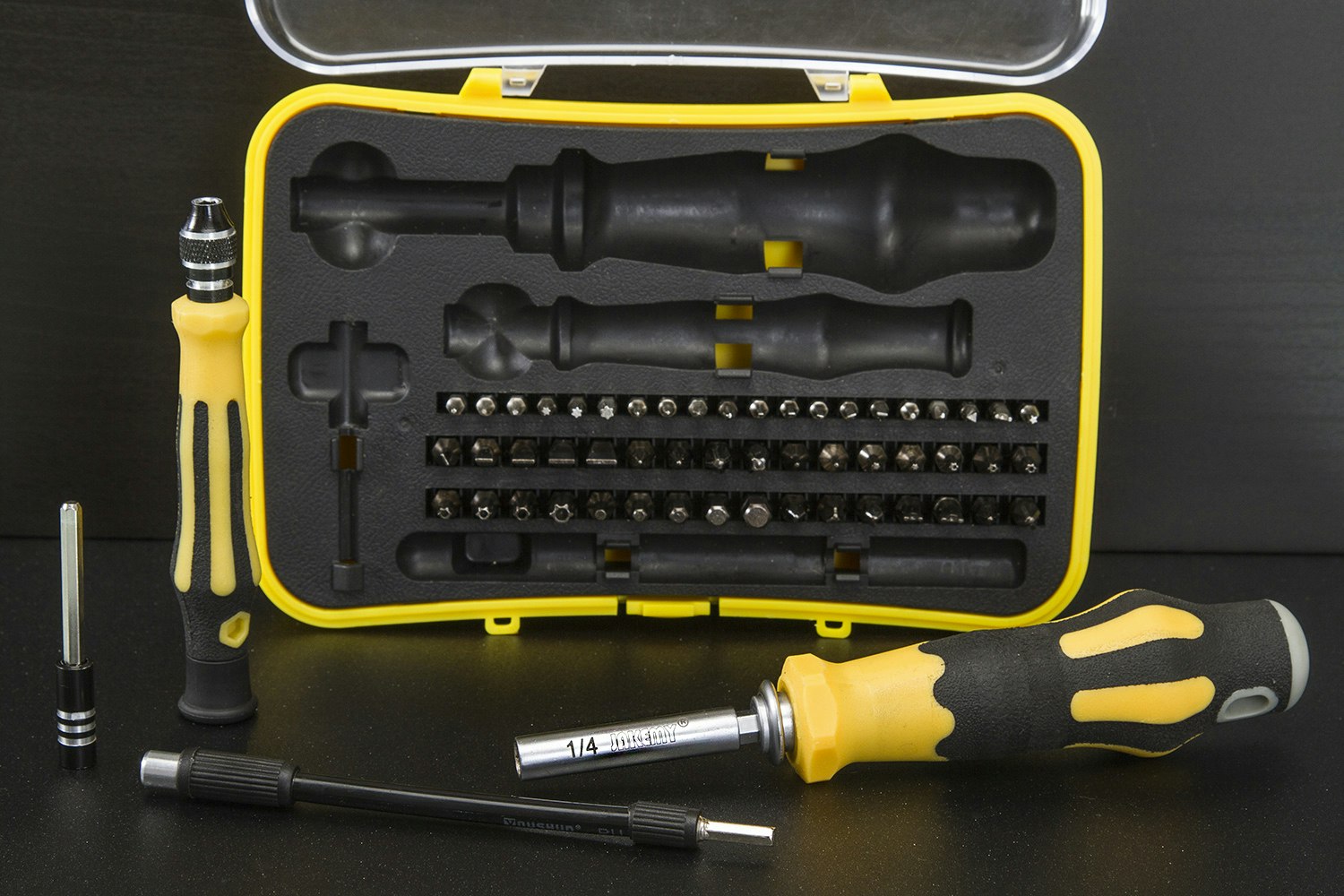 57 Piece Yellow Screwdriver Set | Drop
