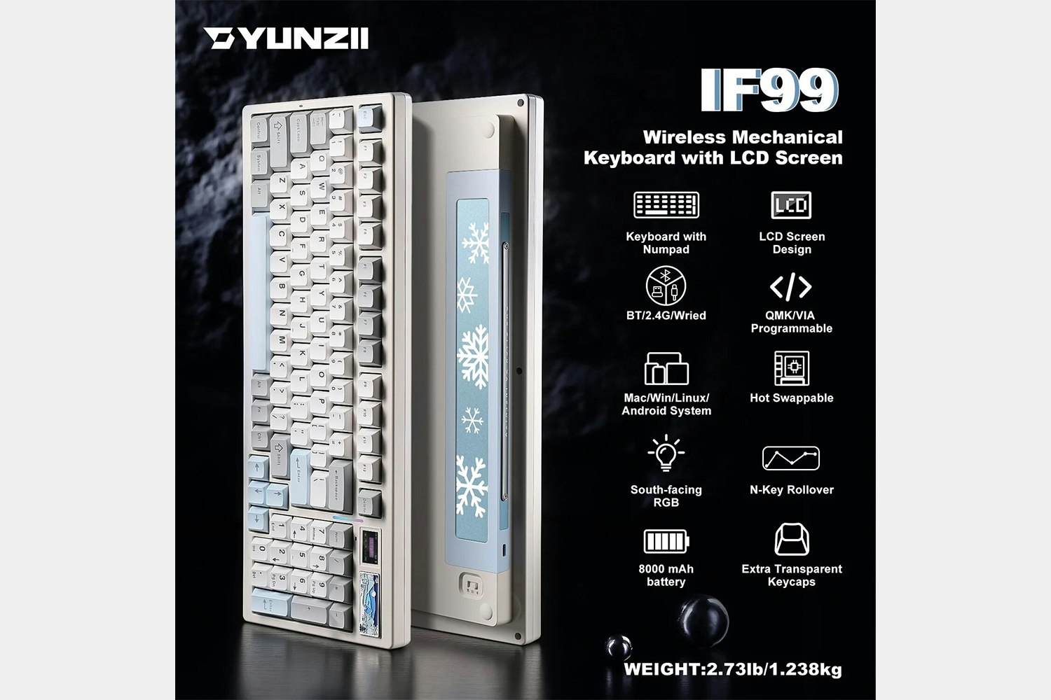 YUNZII IF99 LCD Display Wireless Mechanical Keyboard | Mechanical ...